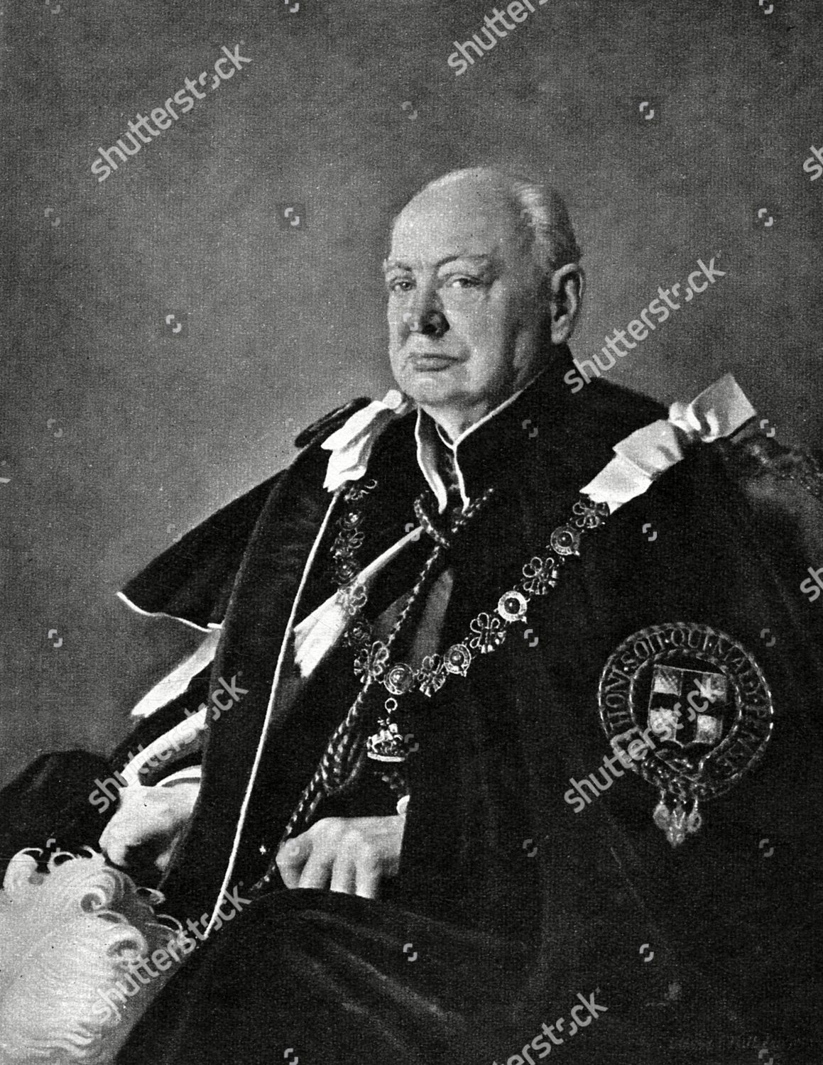 Portrait Winston Churchill By Edward Halliday Editorial Stock Photo ...