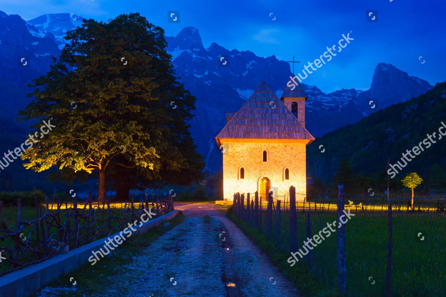 Catholic Church Night Thethi Village Thethi Editorial Stock Photo ...