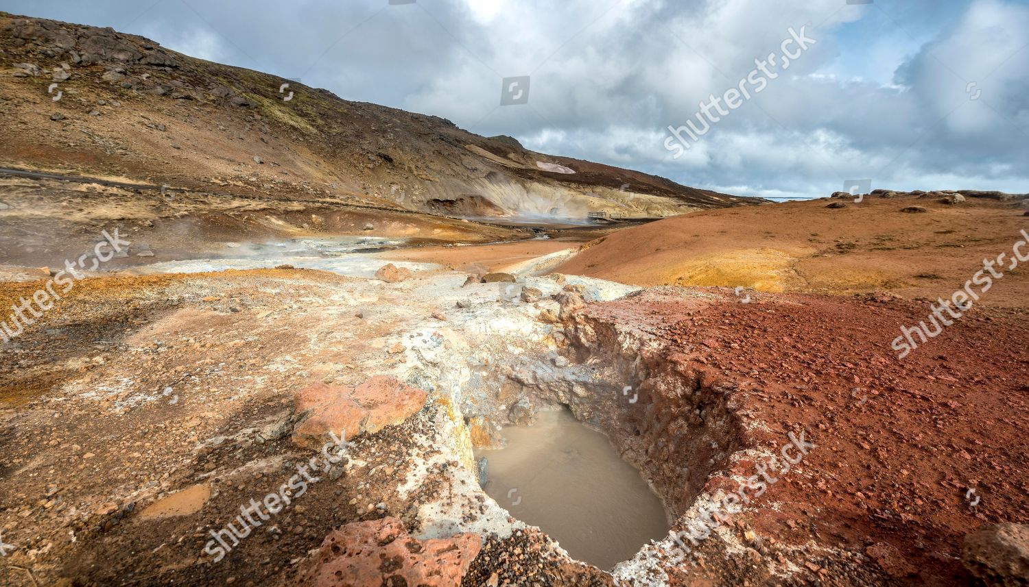 Steaming Soil Mineral Deposits Seltun Geothermal Editorial Stock Photo ...