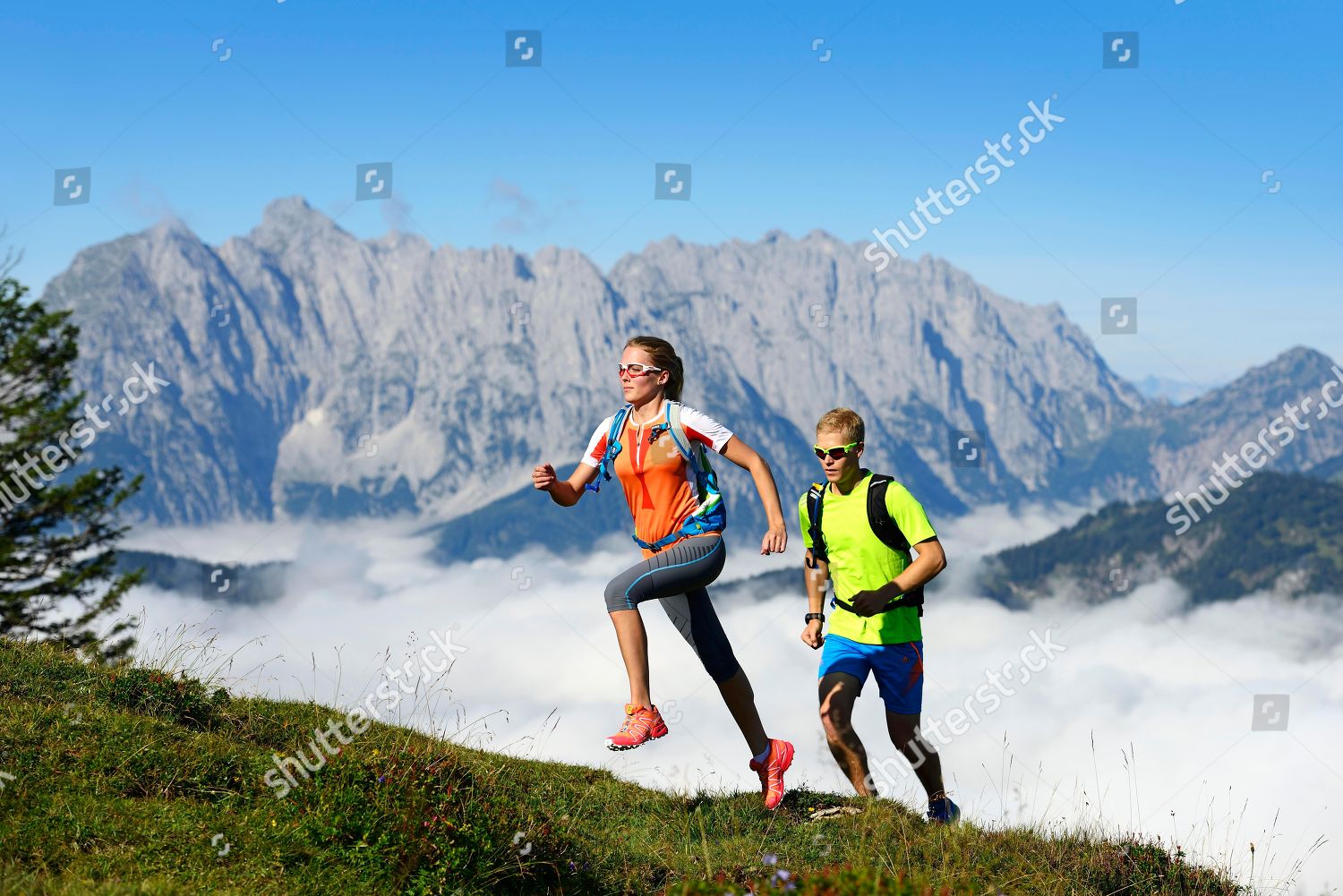 Model Released Hikers Trail Running On Editorial Stock Photo - Stock ...