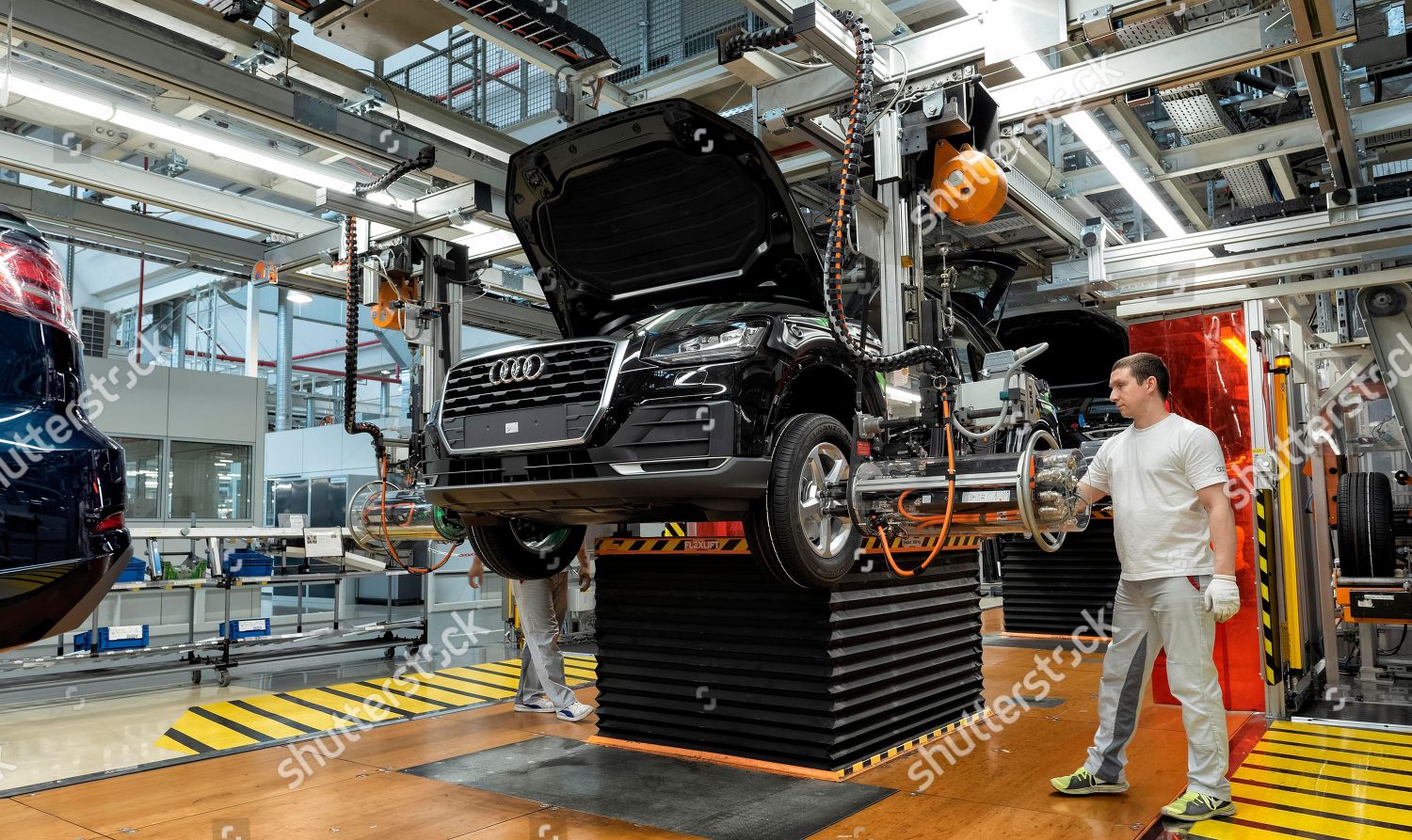 Installation Wheels On Assembly Line Audi Editorial Stock Photo - Stock ...