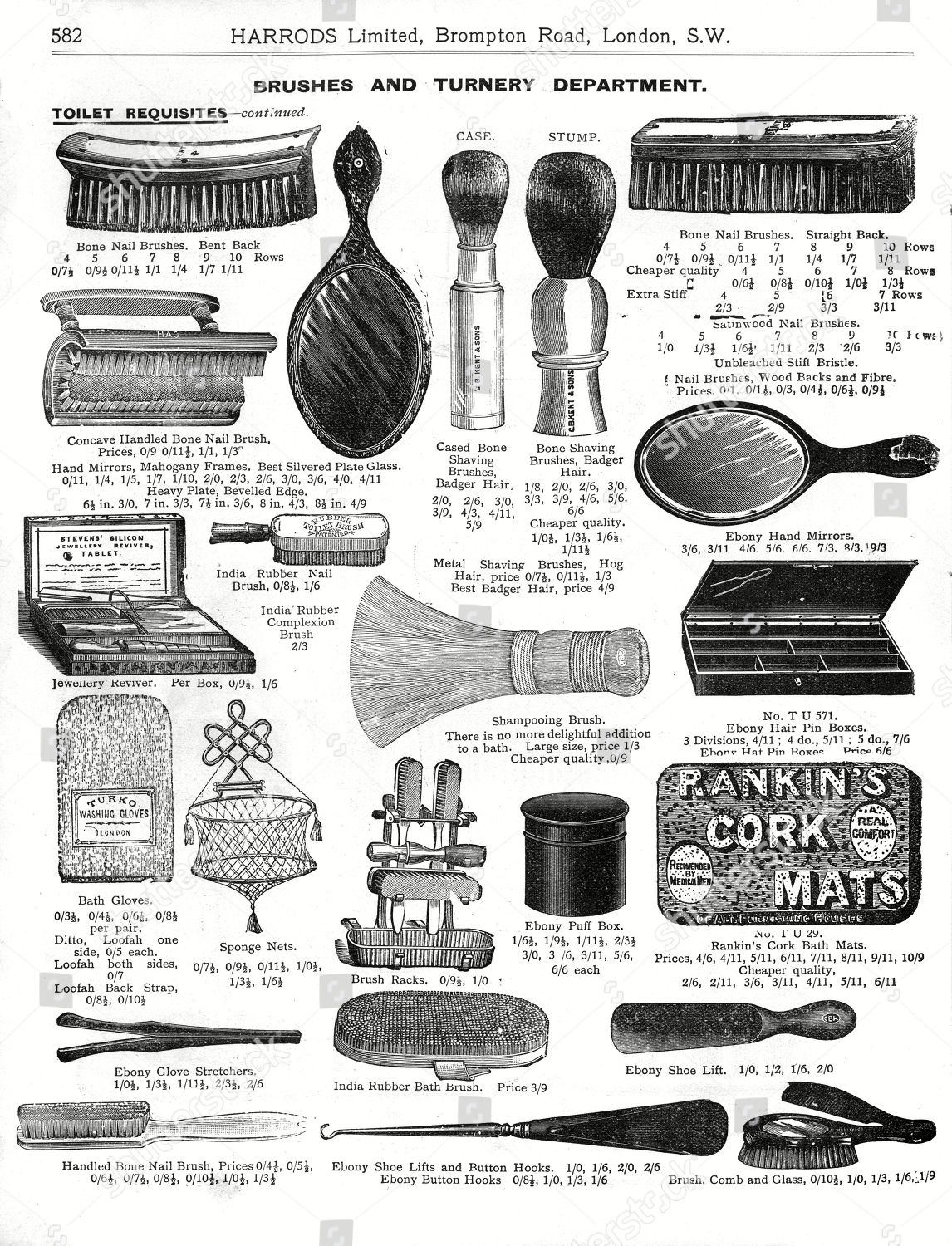 Page Toilet Requisites Harrods Catalogue 1911 Editorial Stock Photo ...