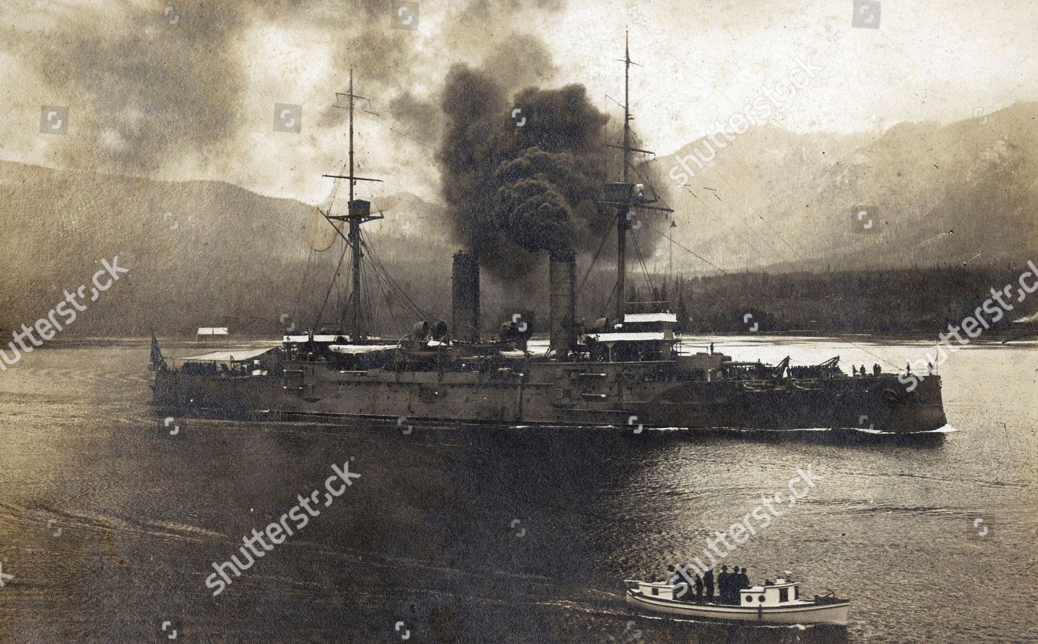 Japanese Cruiser Asama Nanaimo British Naval Editorial Stock Photo ...