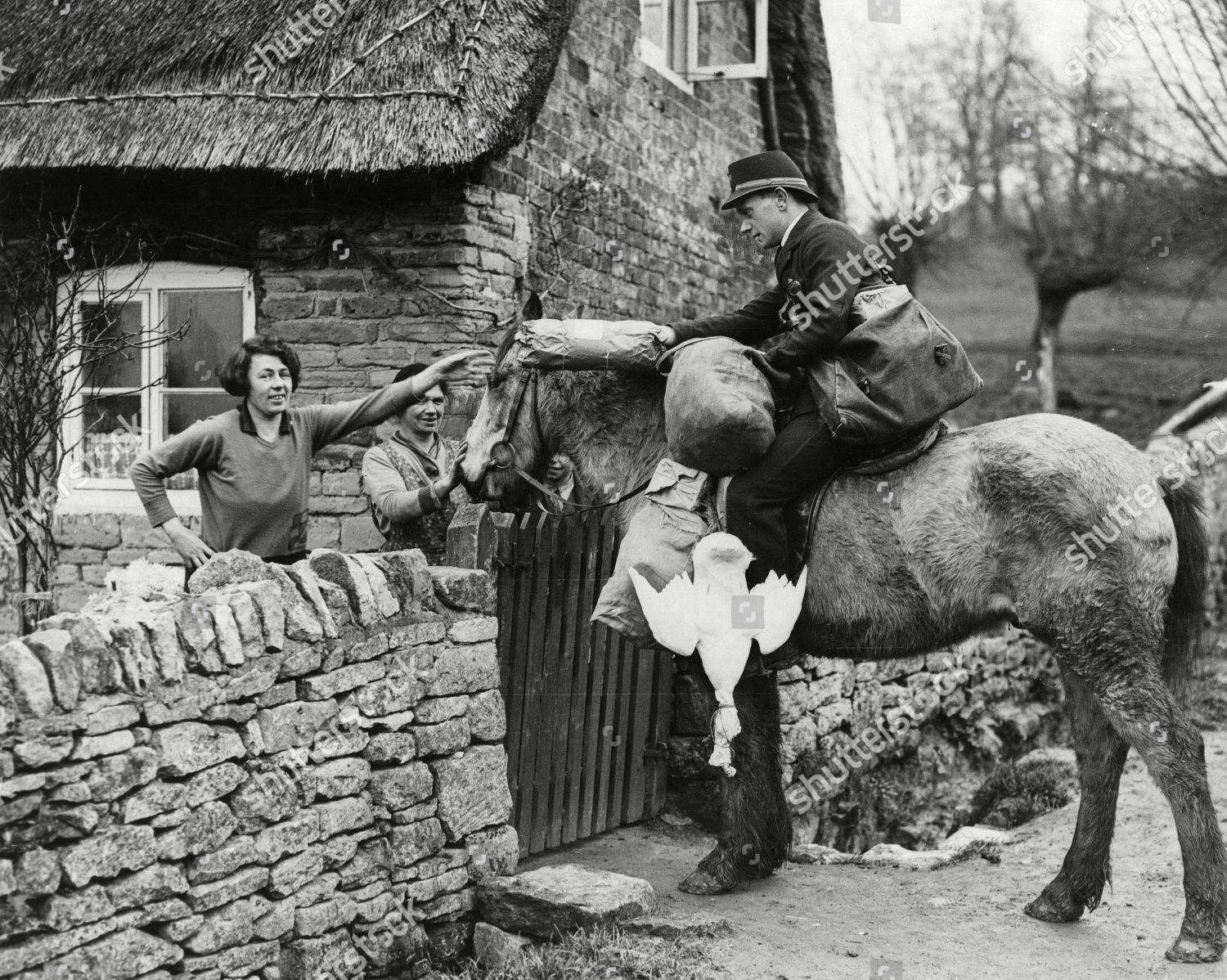 Cotwolds Postman Delivering Parcel Woman Over Editorial Stock Photo ...