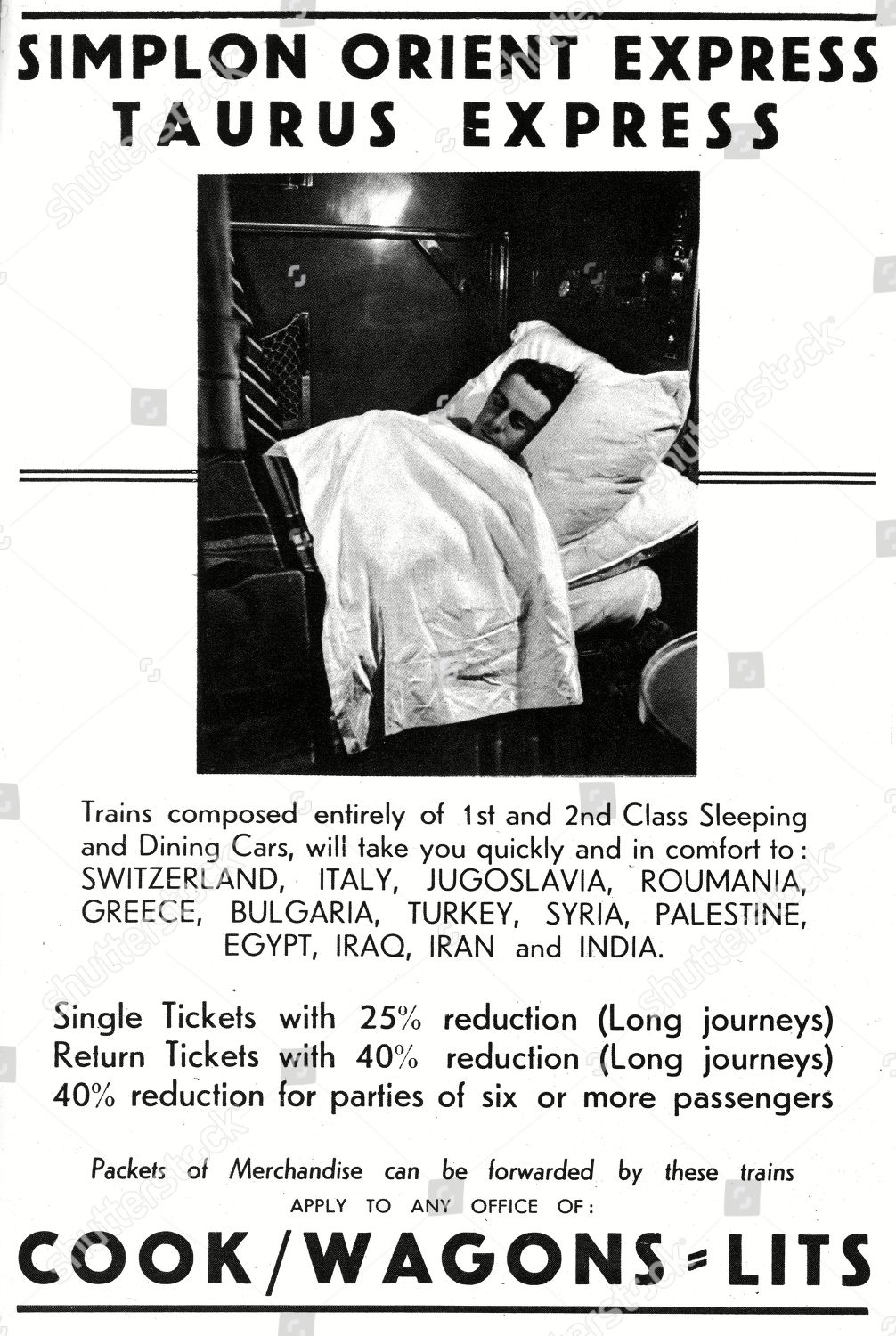 Advertisement Simplonorient Express Taurus Express Showing Editorial ...
