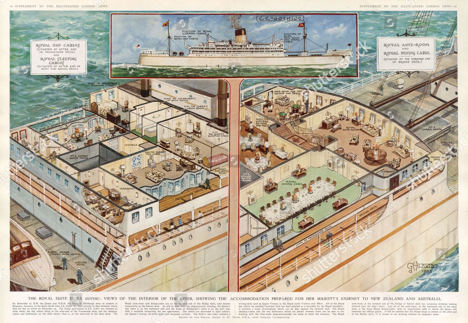 Cross Section Ss Gothic Showing Royal Editorial Stock Photo - Stock ...
