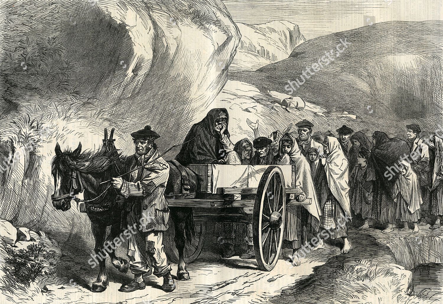 Funeral Procession Poor Barefoot Peasants Behind Editorial Stock Photo ...