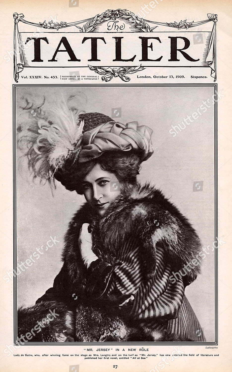 Tatler Front Cover Showing Lady De Editorial Stock Photo - Stock Image ...