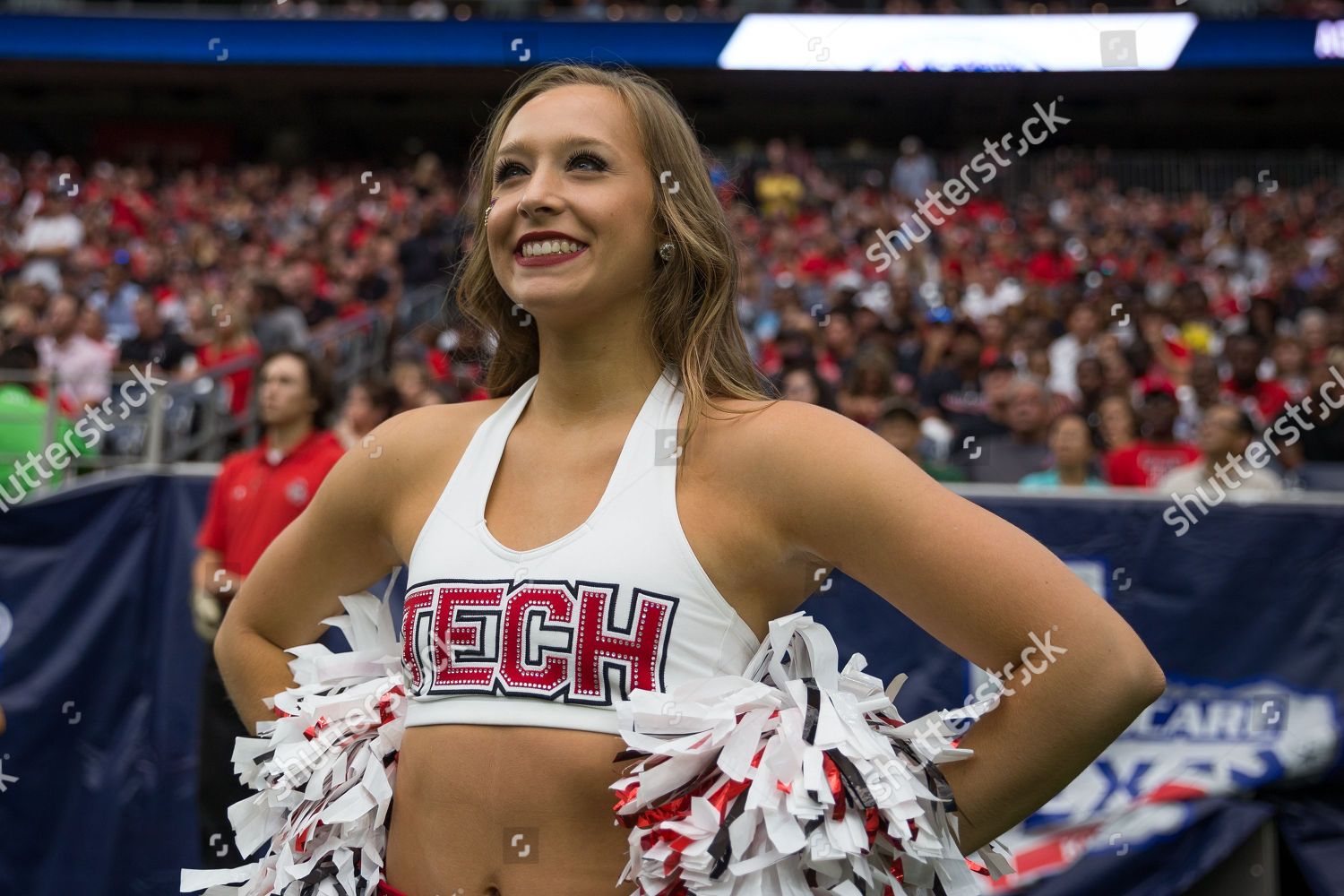 Texas Tech Cheerleader Flashes Smile During Editorial Stock Photo ...
