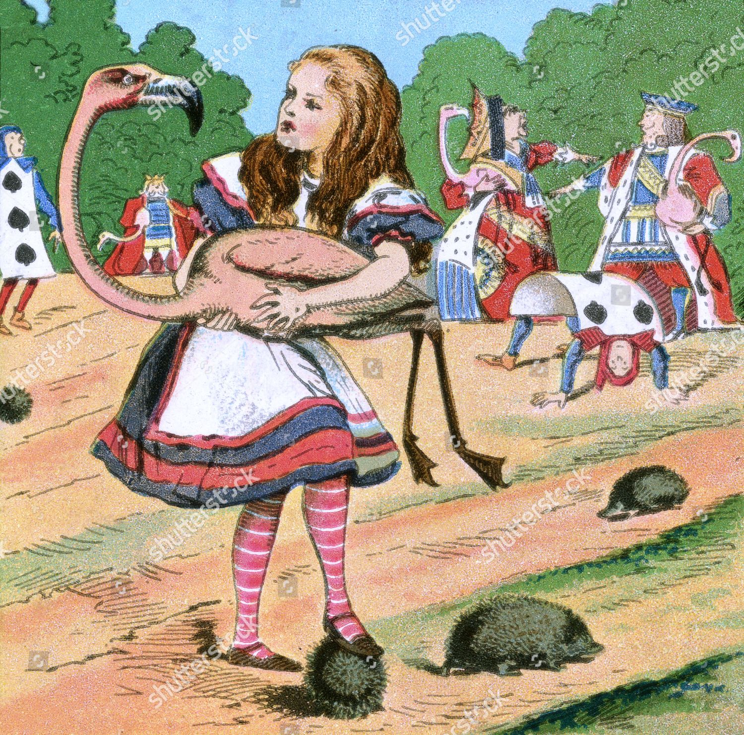 Alice Wonderland Alice Croquet Game Flamingo Editorial Stock Photo ...