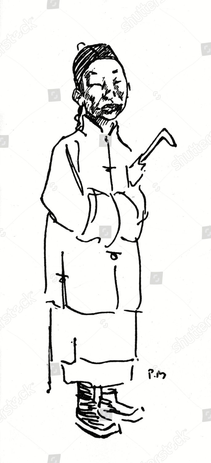 Chinese Man Illustration By Phil May Editorial Stock Photo - Stock ...