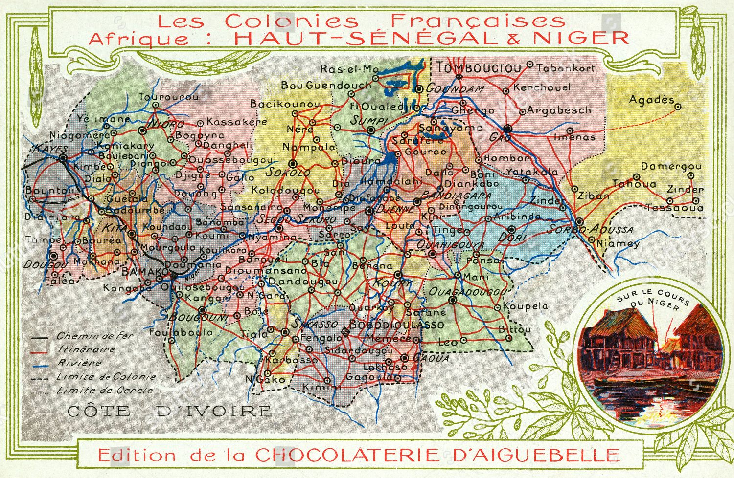 Senegal Niger French Colonies Africa Map - Foto de stock de contenido ...