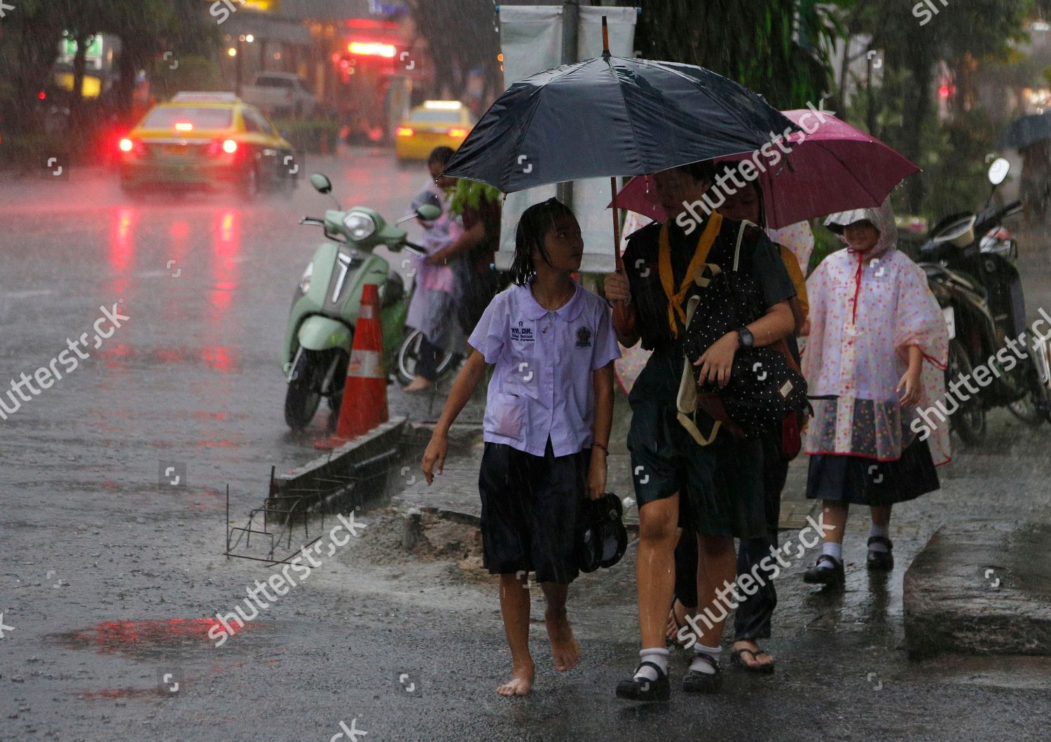 Pedestrian Protect Themselves Umbrellas They Walk Editorial Stock Photo ...