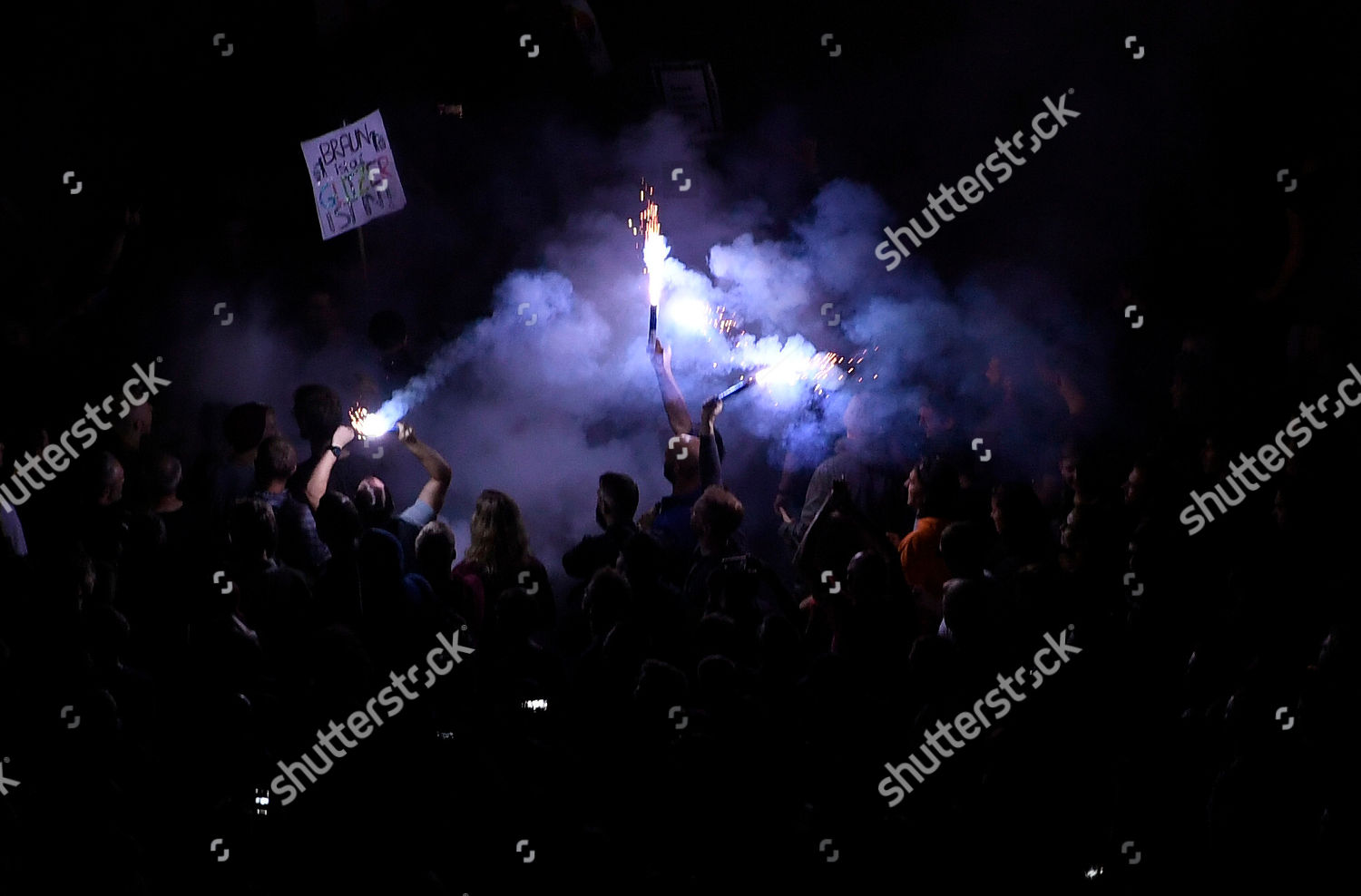 Concertgoers Light Flares During Concert Chemnitz Editorial Stock Photo ...