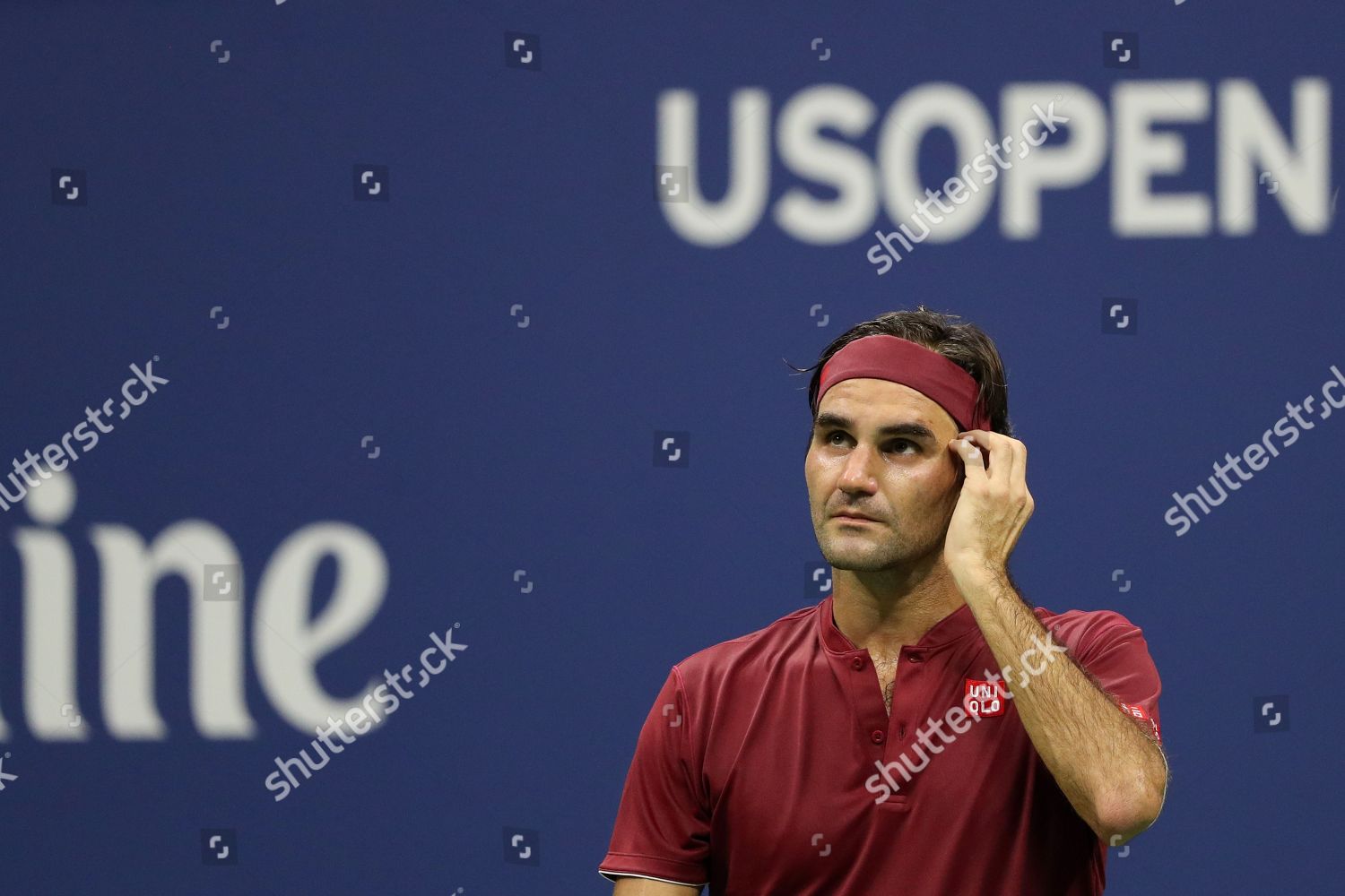 Roger Federer Reacts During His Fourth Editorial Stock Photo - Stock ...