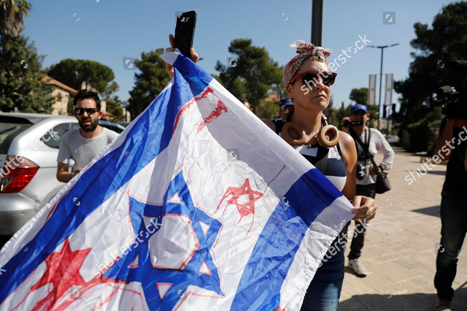 Israeli Leftwing Activists Protest Against Visit Editorial Stock Photo ...
