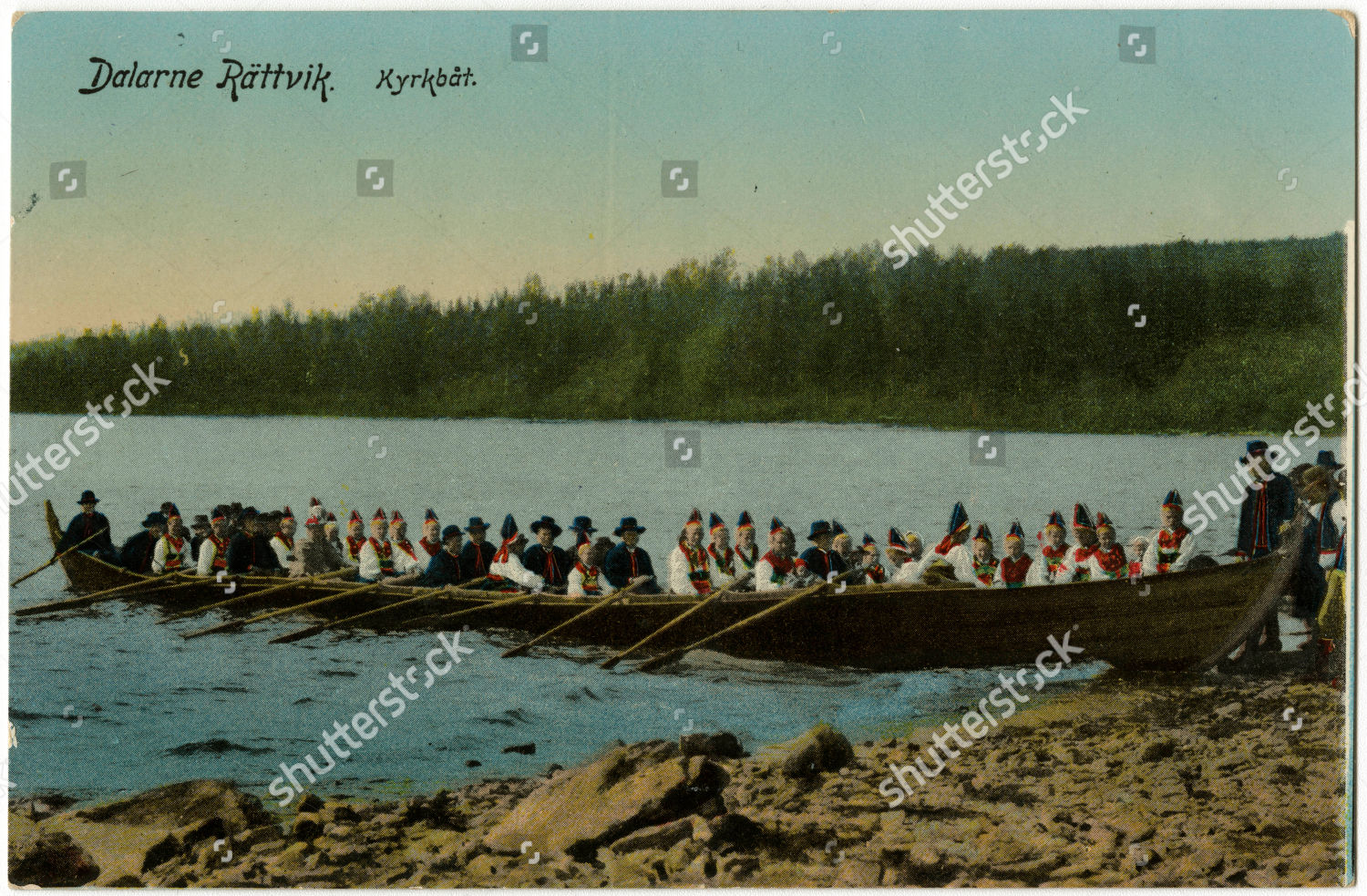 Church Boat Carrying Congregation Rattvik Locality Editorial Stock ...