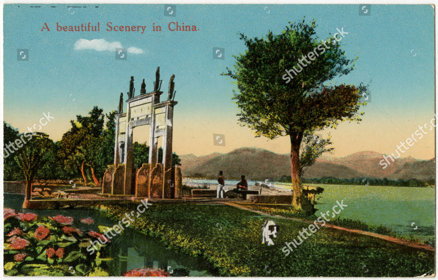 Traditional Chinese Memorial Archway Lakeside Hangzhou Editorial Stock ...