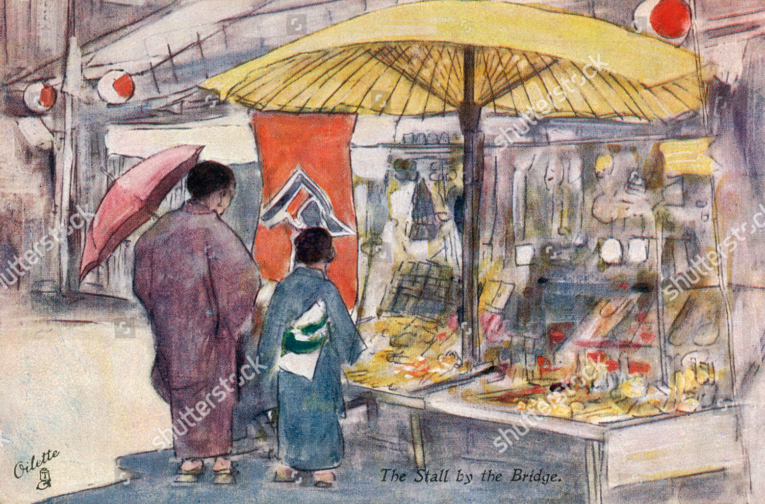 Japan Stall By Bridge Reverse Card Editorial Stock Photo - Stock Image ...