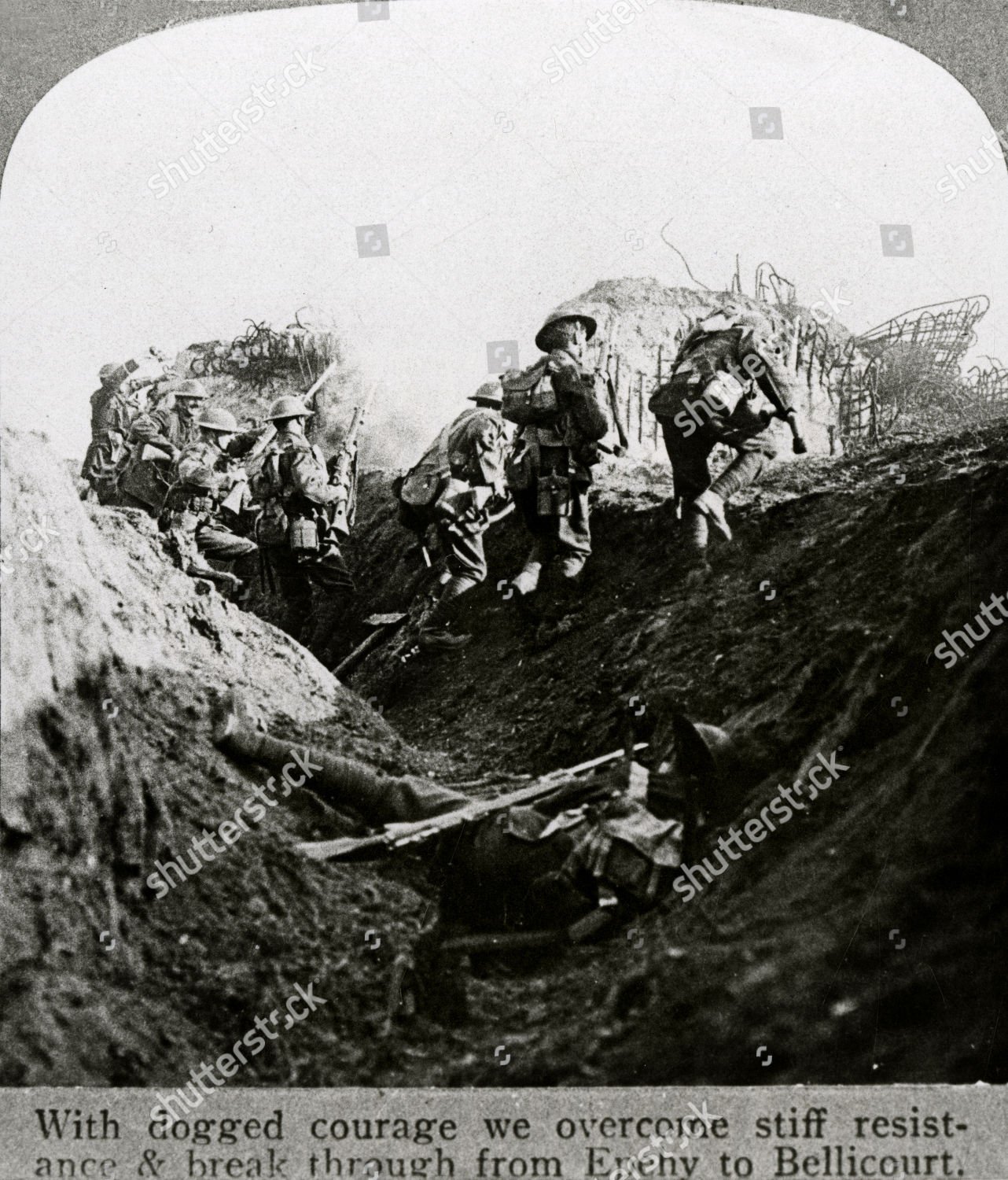 Ww1 British Soldiers Overcoming Resisitance Breaking Editorial Stock ...