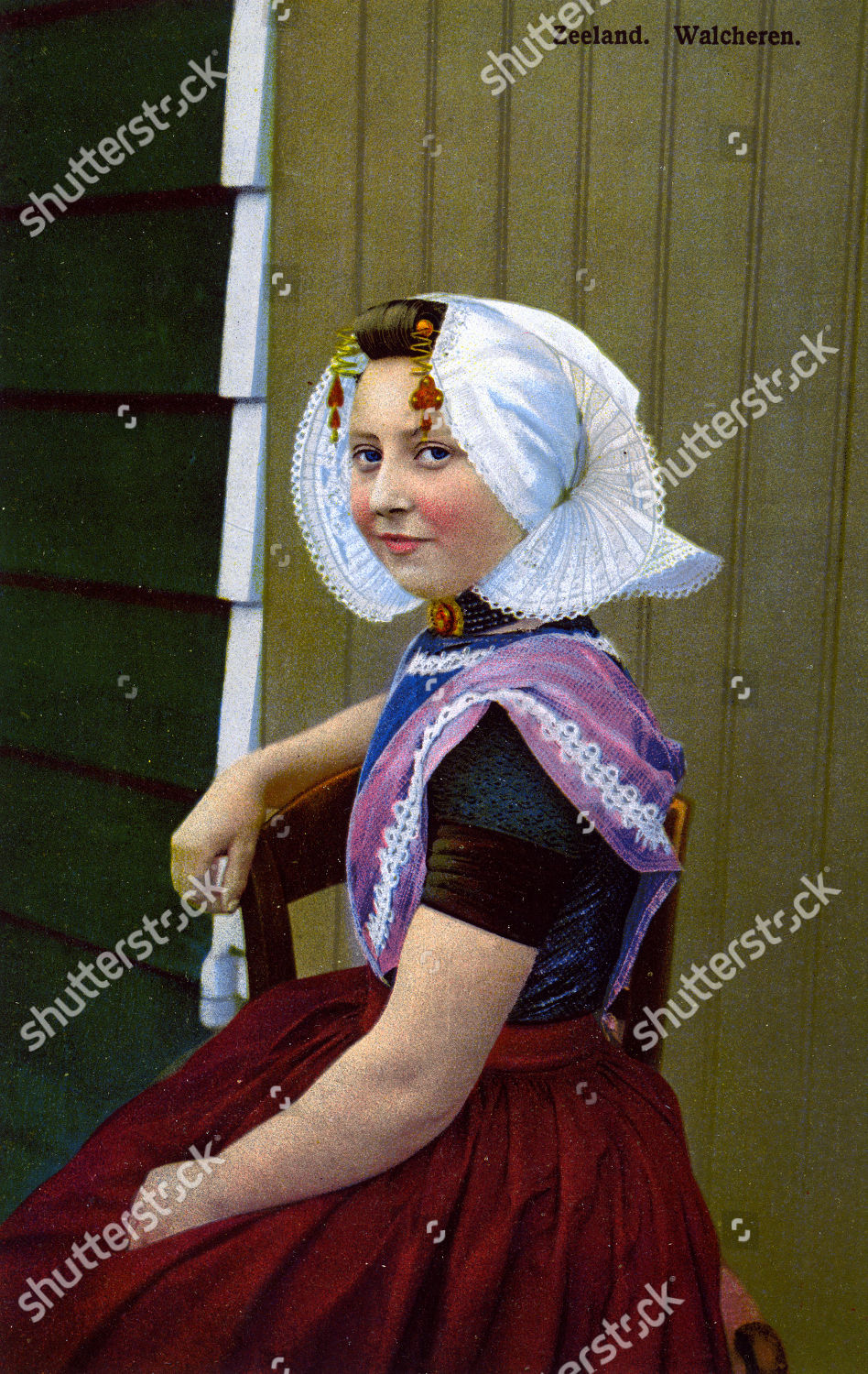 Girl Traditional Costume Walcheren Island Zeeland Editorial Stock Photo ...