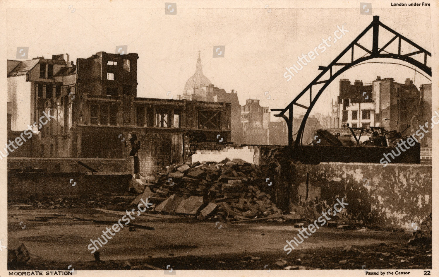 London Under Fire Ruins Moorgate Station Editorial Stock Photo - Stock ...