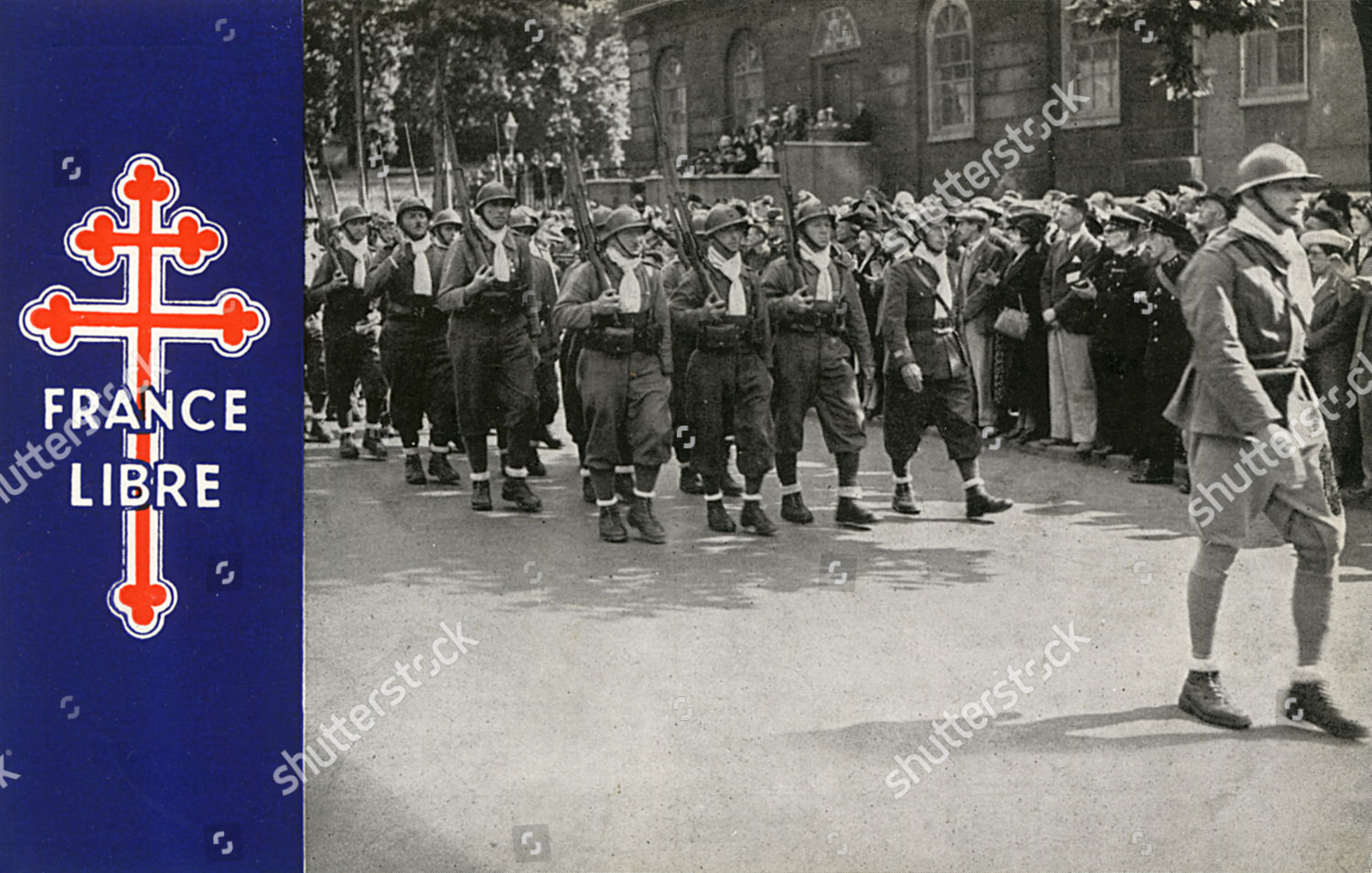 Ww2 Free French Troops March Through Editorial Stock Photo - Stock ...