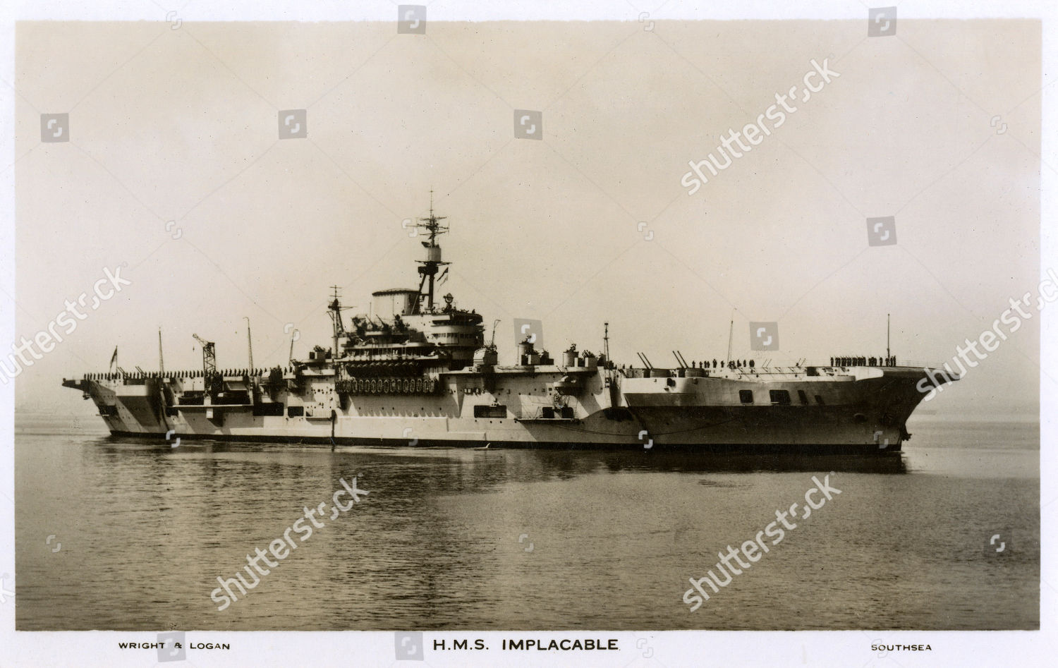 Hms Implacable British Aircraft Carrier Crew Editorial Stock Photo ...