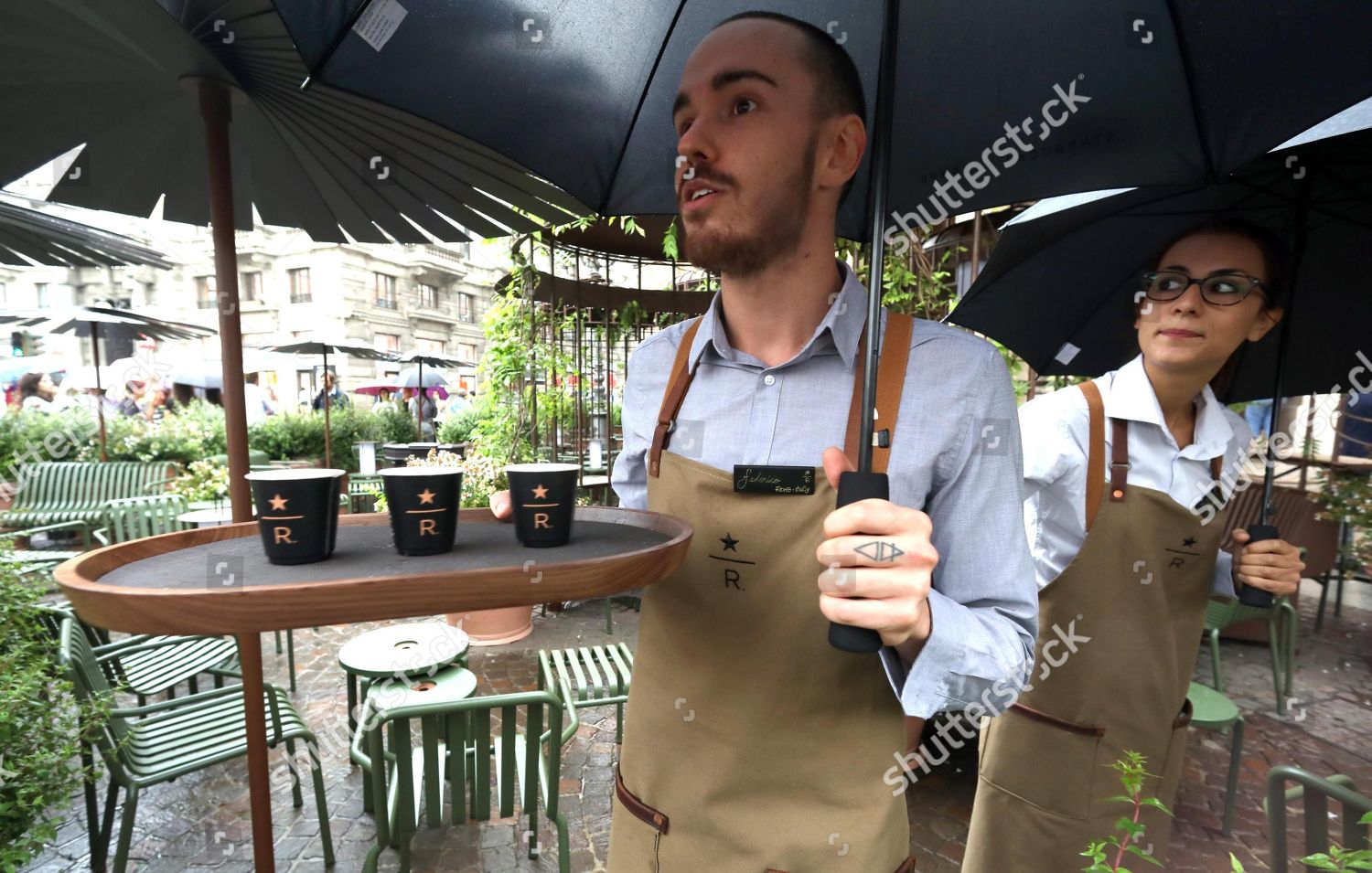 Starbucks Staff Brings Espresso Shots Customers Editorial Stock Photo ...