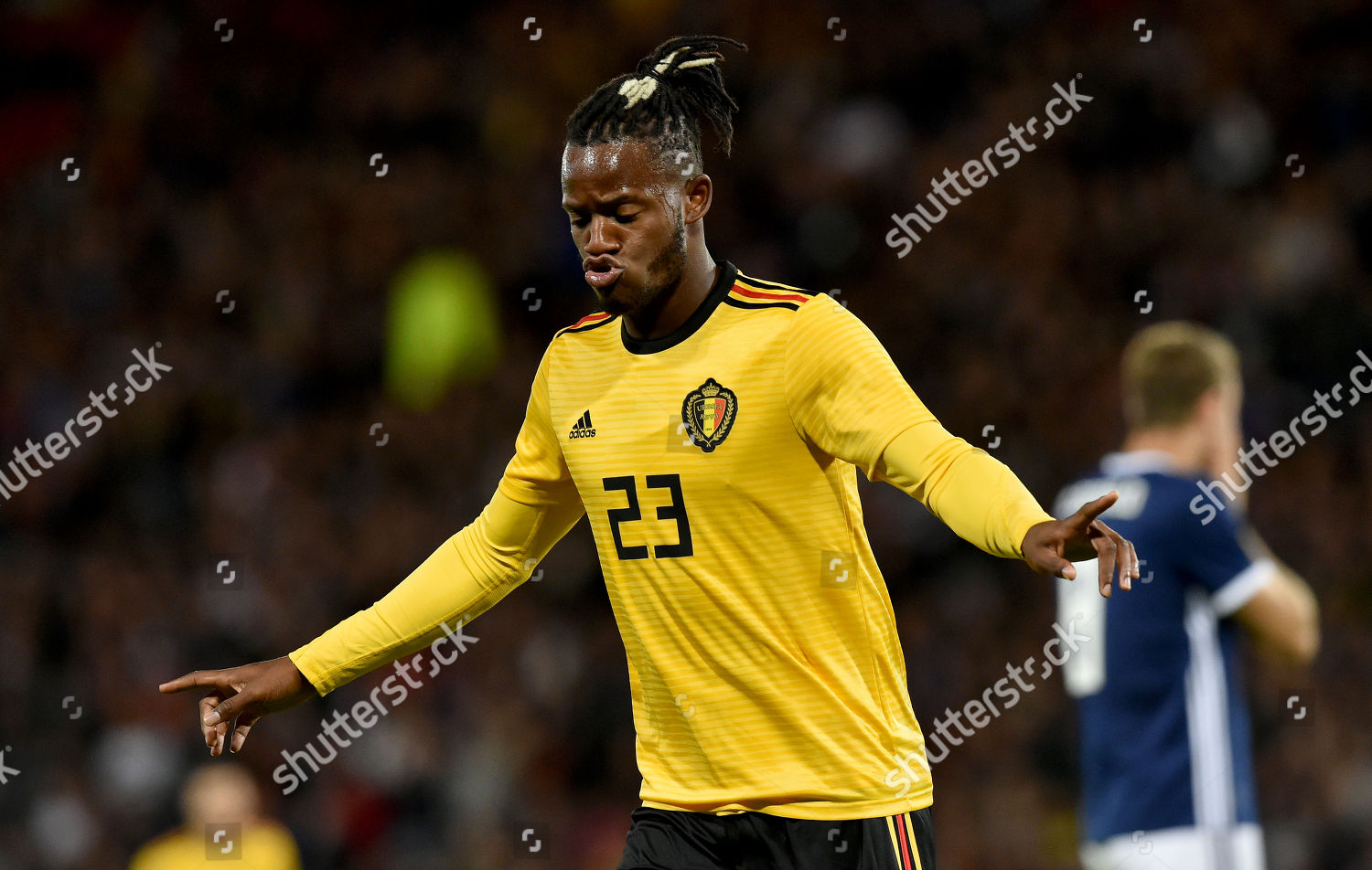 Michy Batshuayi Belgium Celebrates Scoring Third Editorial Stock Photo ...