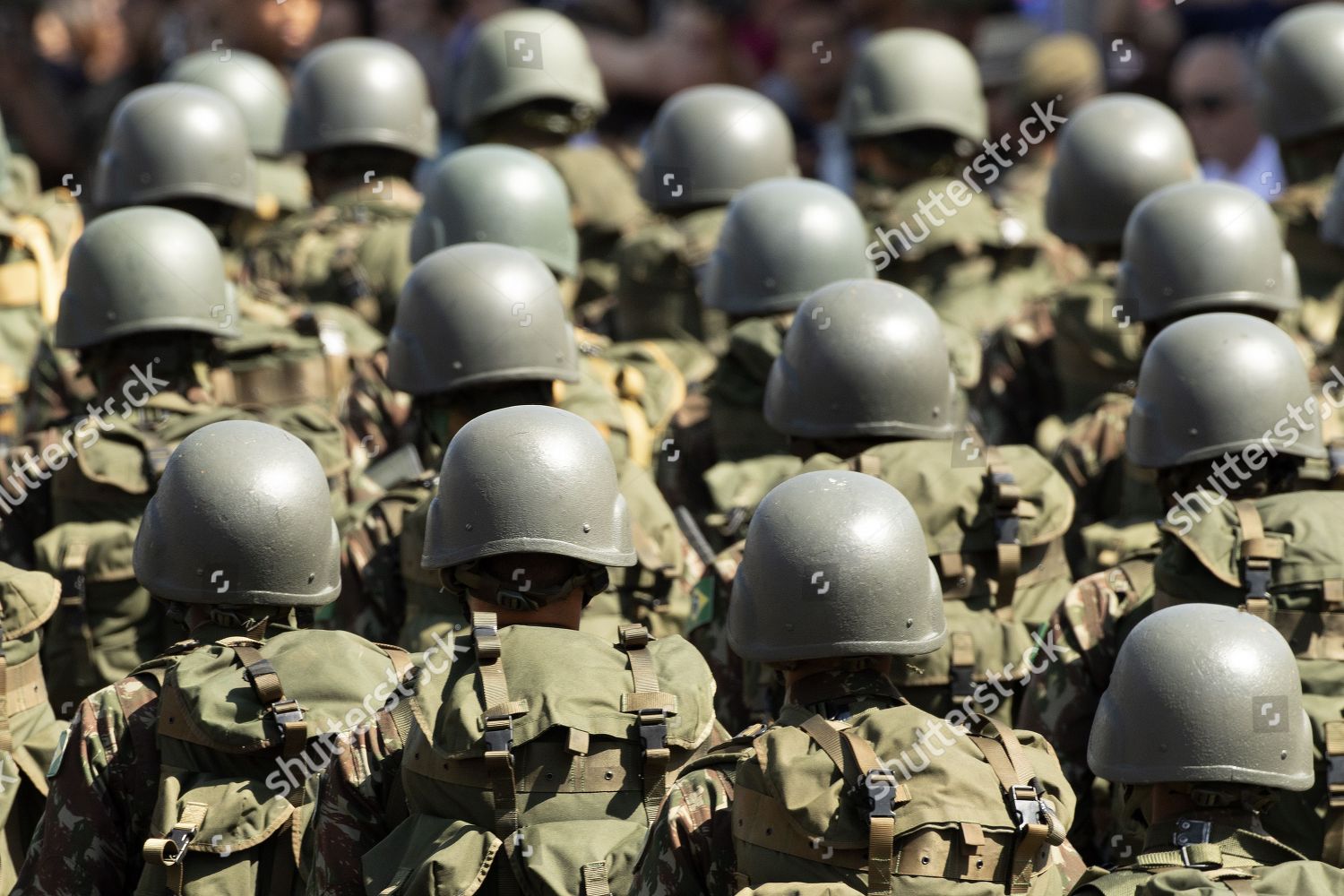 Detail Helmets Members Brazilian Army Parade Editorial Stock Photo ...
