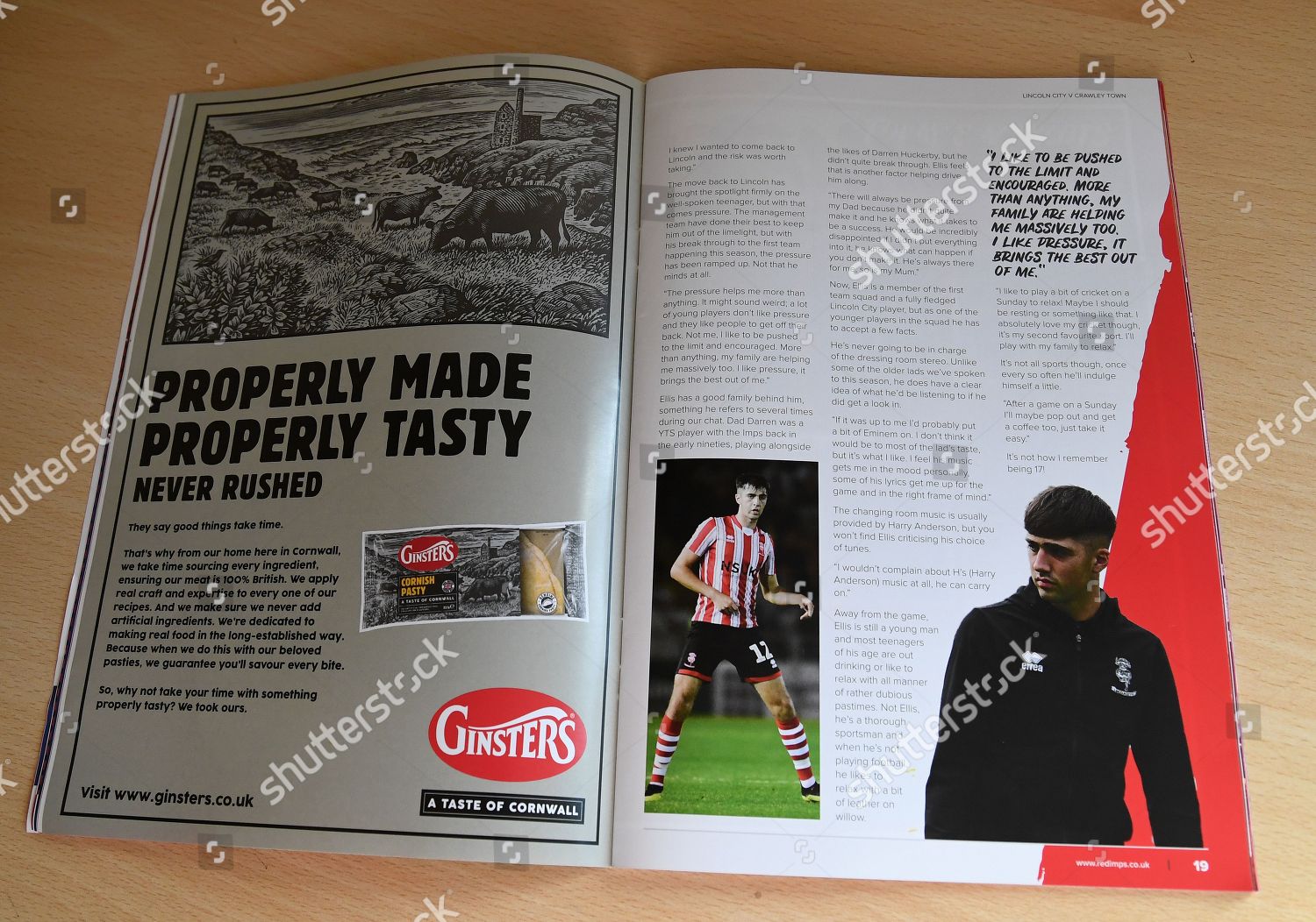 Ginsters Advert Lincoln City Matchday Programme Editorial Stock Photo ...