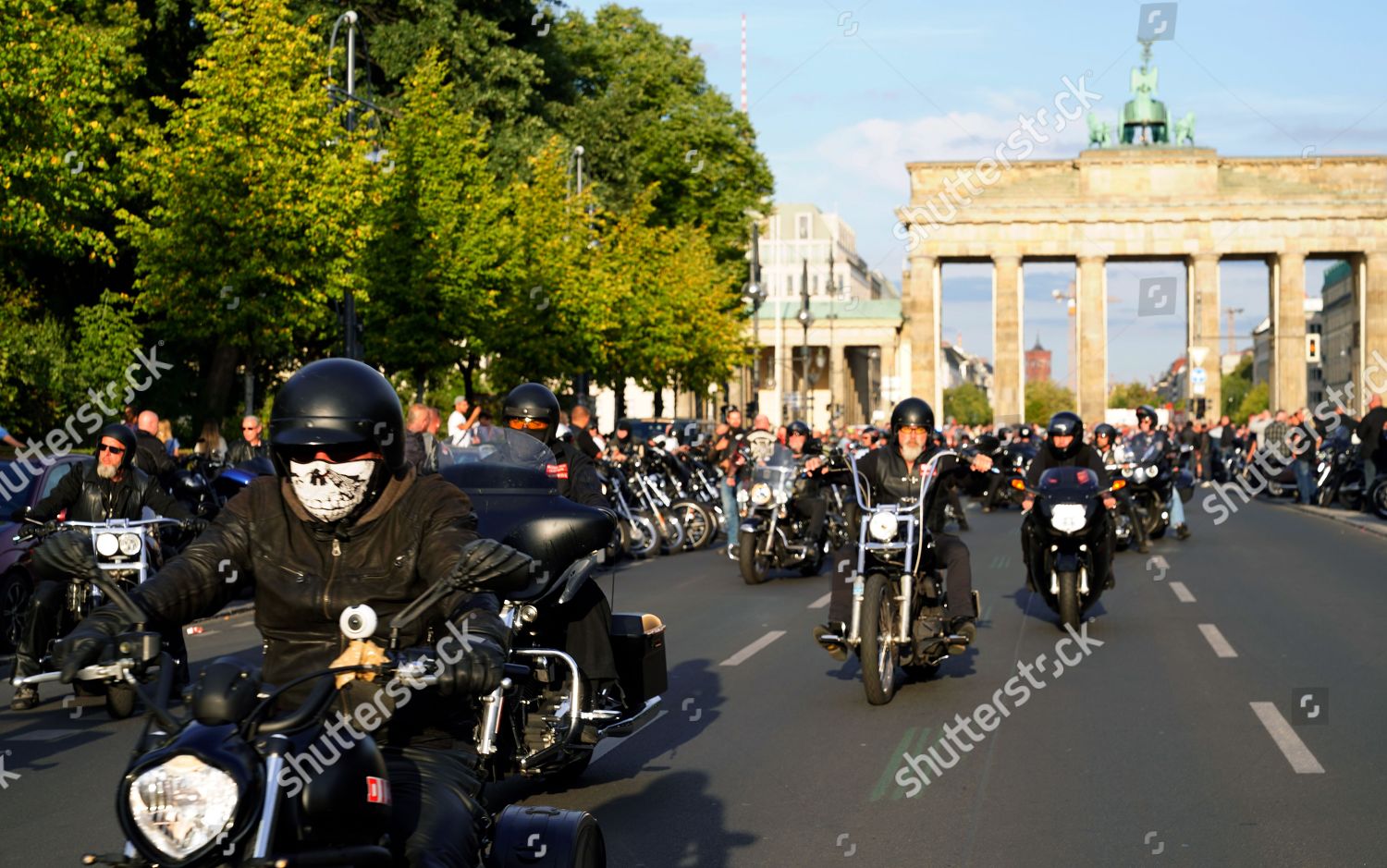 Members Motorcycle Clubs Demonstrate Berlin Germany Editorial Stock ...