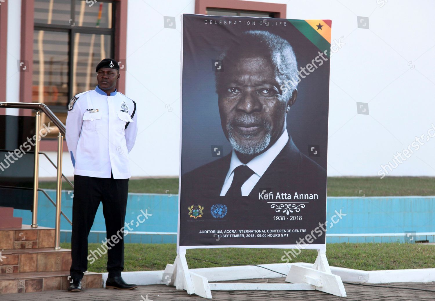 Ghana Police Officer Stands Next Portrait Editorial Stock Photo - Stock ...