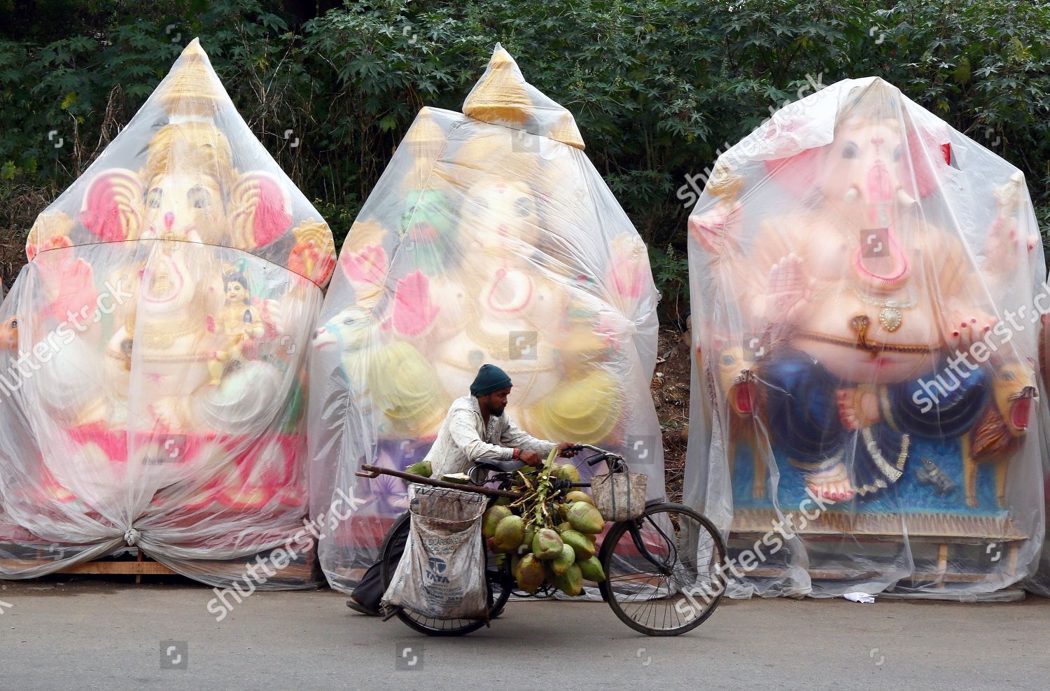 Indian Muslim Man Walk Past Idols Editorial Stock Photo - Stock Image ...