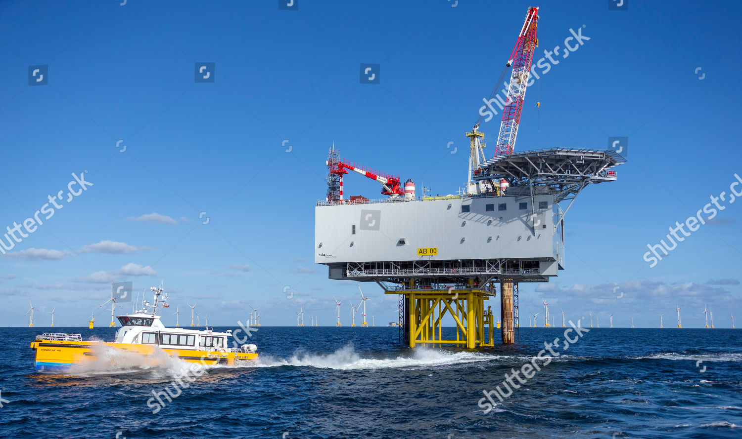 Transfer Vessel Sails Front Transformer Substation Editorial Stock ...