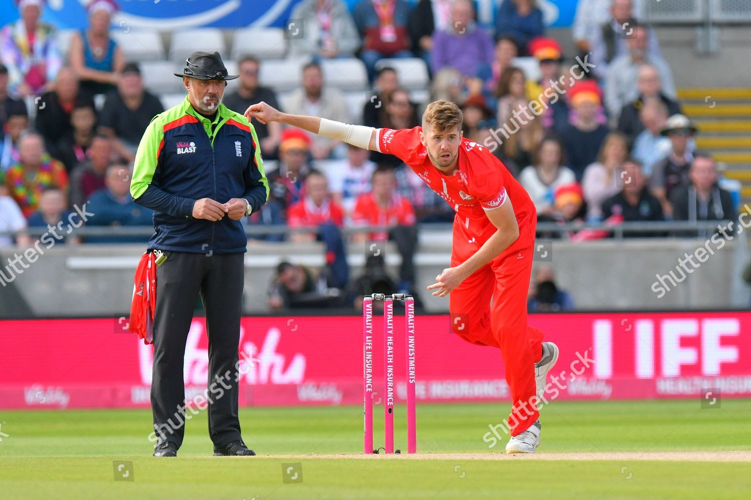 Toby Lester Lancashire Bowling During Vitality Editorial Stock Photo ...