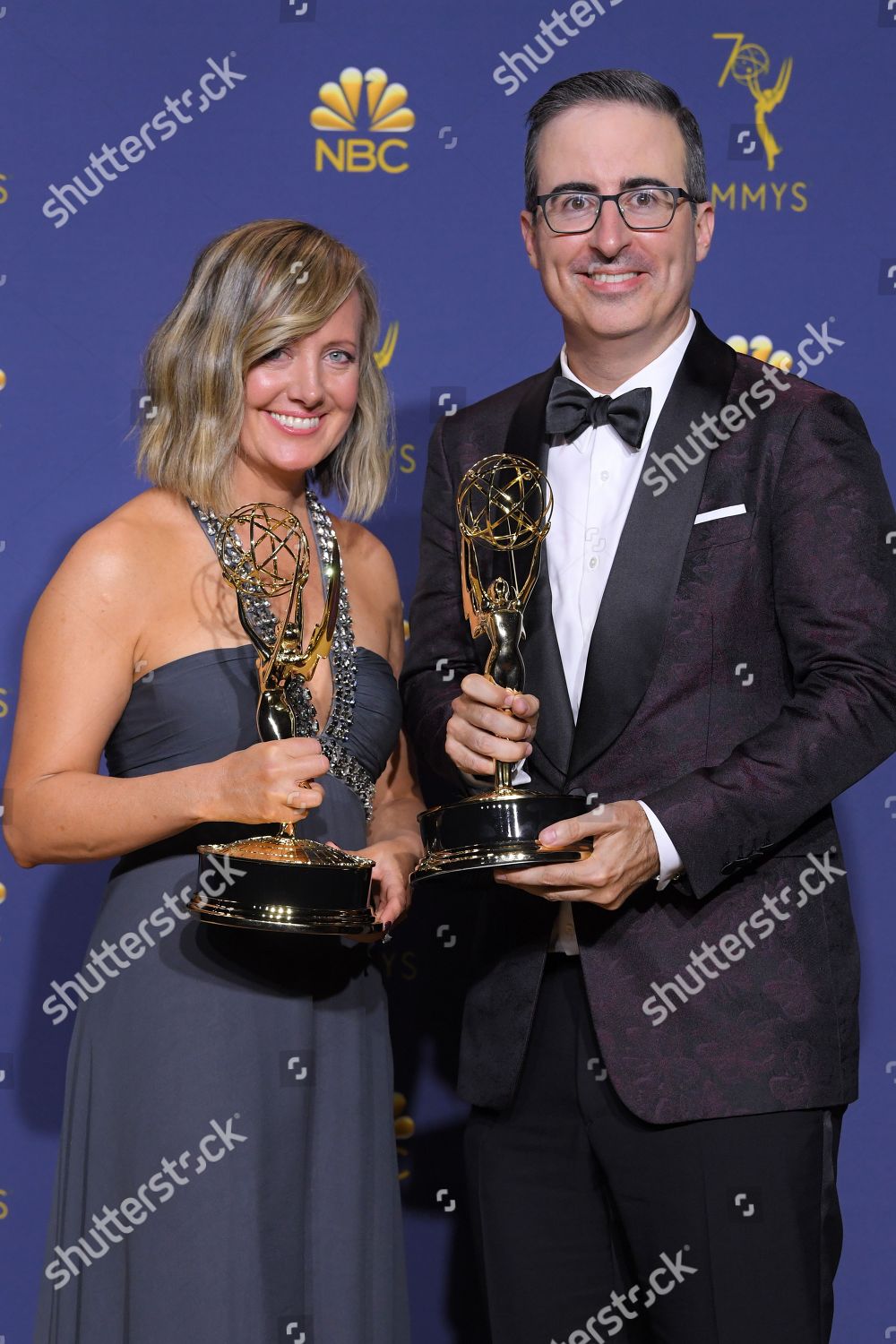 John Oliver Liz Stanton Outstanding Varietytalk Editorial Stock Photo ...