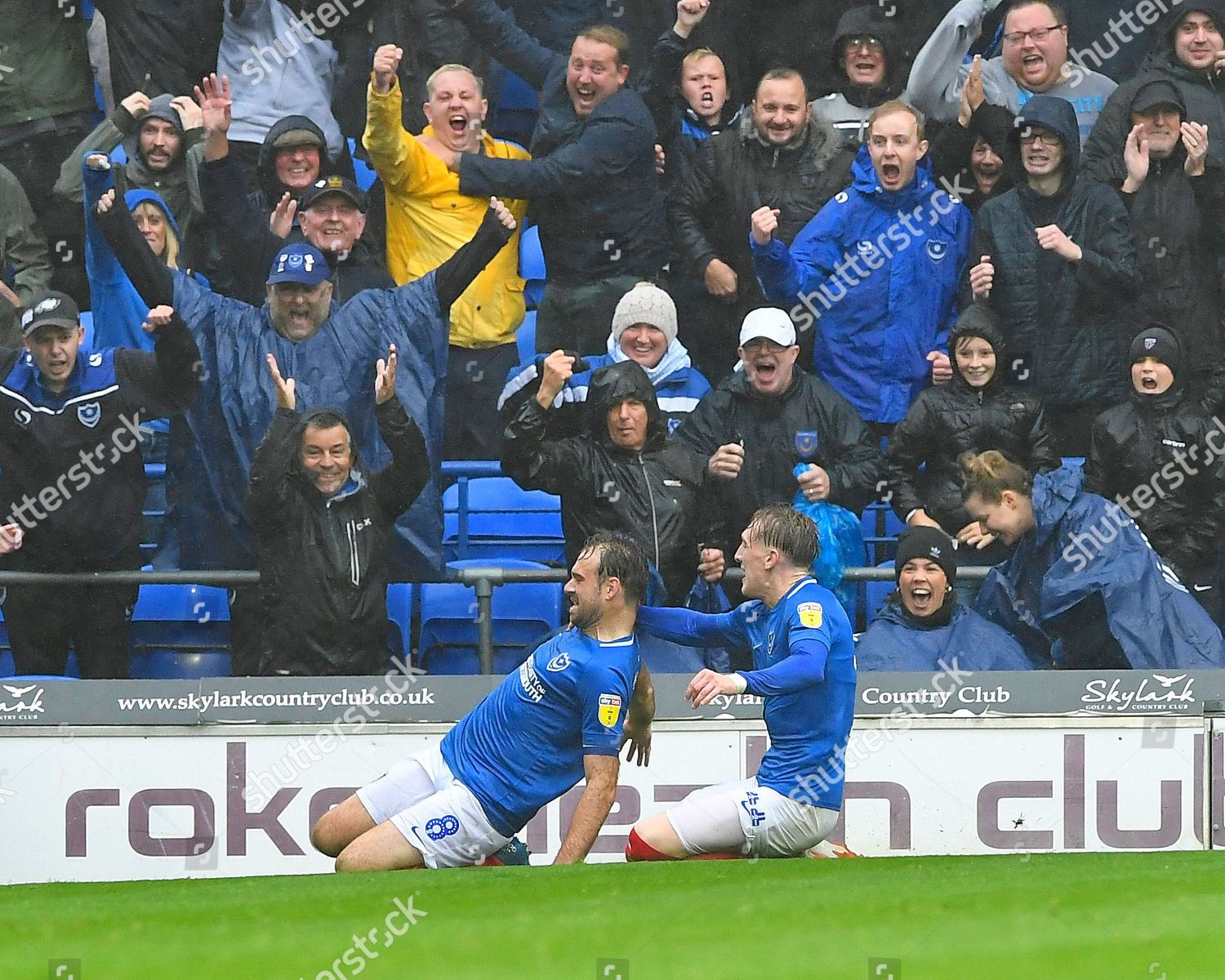 Brett Pitman Portsmouth Celebtrates Scoring Second Editorial Stock ...