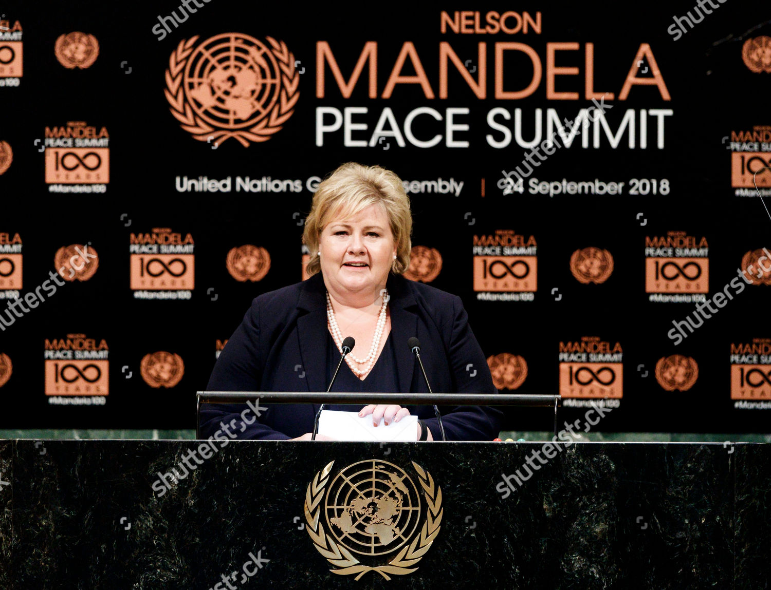 Norwegian President Erna Solberg Speaks Nelson Editorial Stock Photo ...
