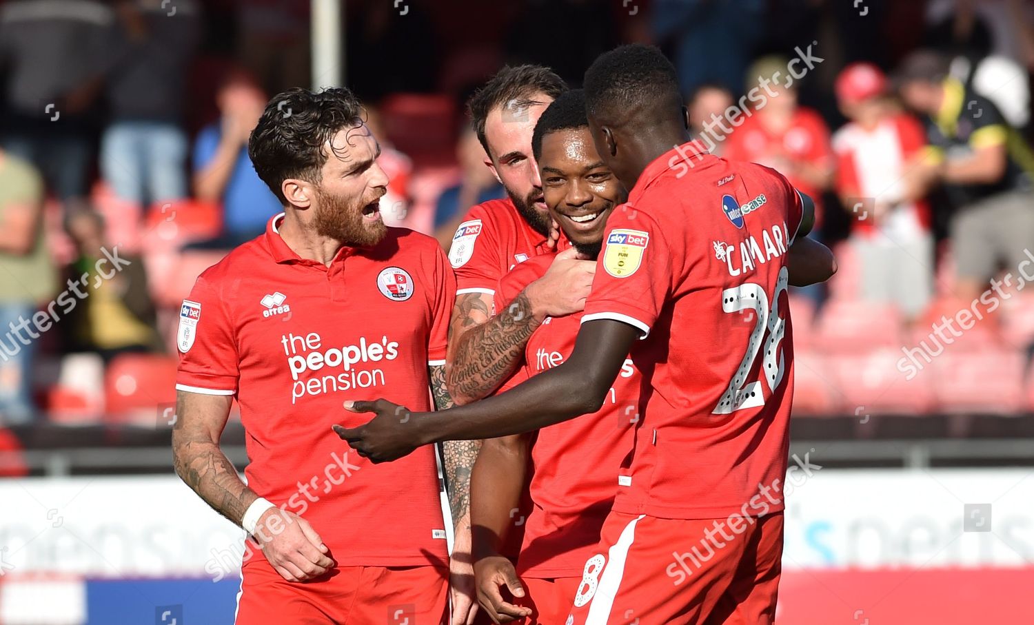 Ashley Nathanielgeorge Crawley Mobbed After Scoring Editorial Stock ...