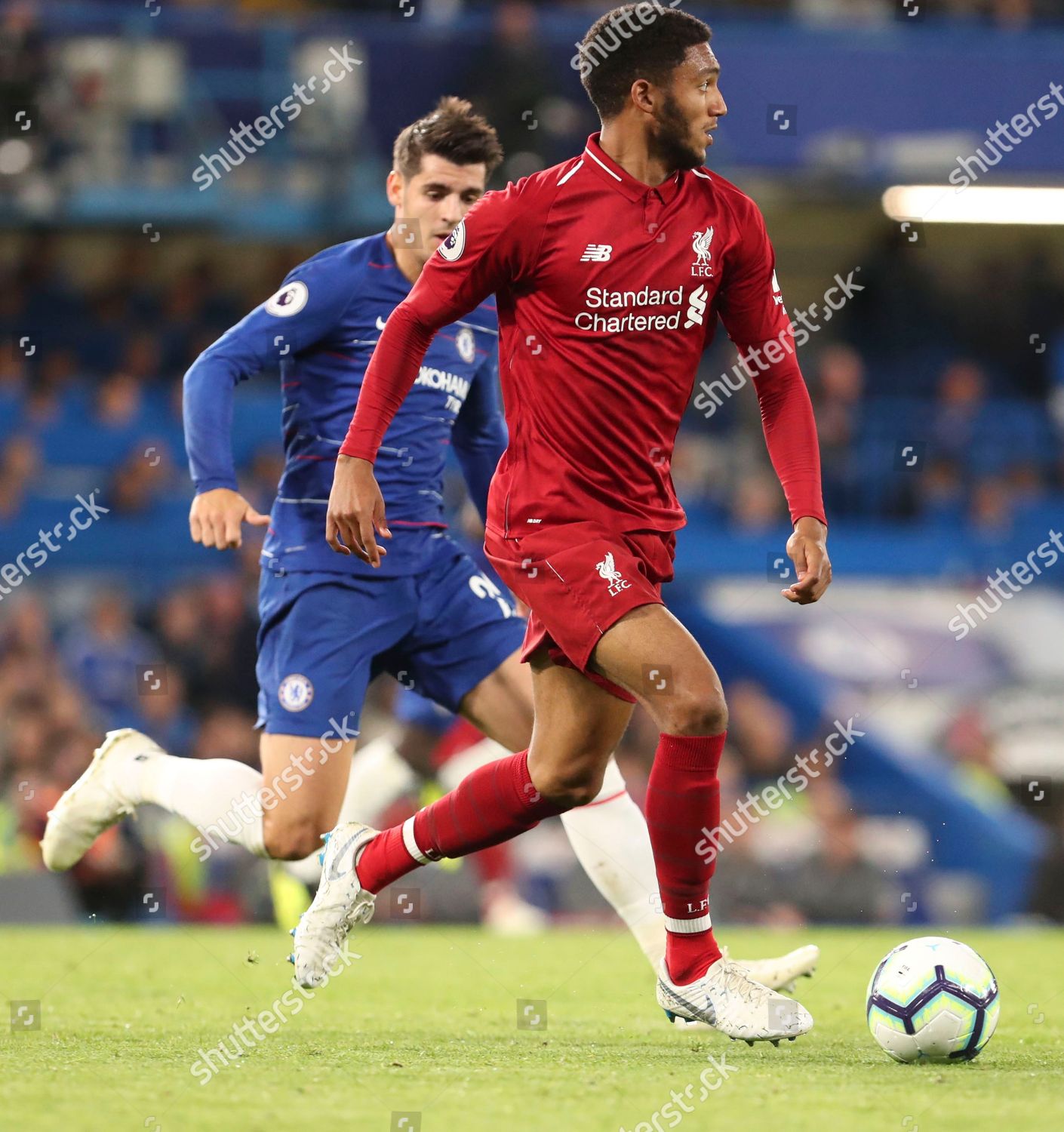 Joe Gomez Liverpool Takes Alvaro Morata Editorial Stock Photo - Stock ...
