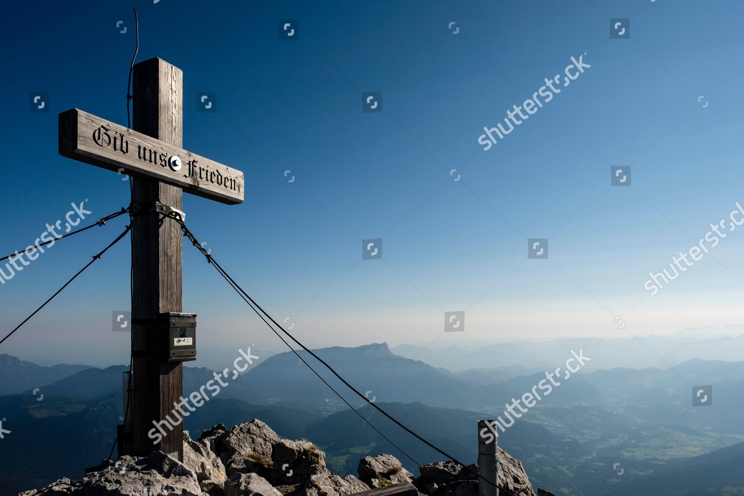 Summit Cross Hochkalter 2607m Behind Untersberg Editorial Stock Photo ...