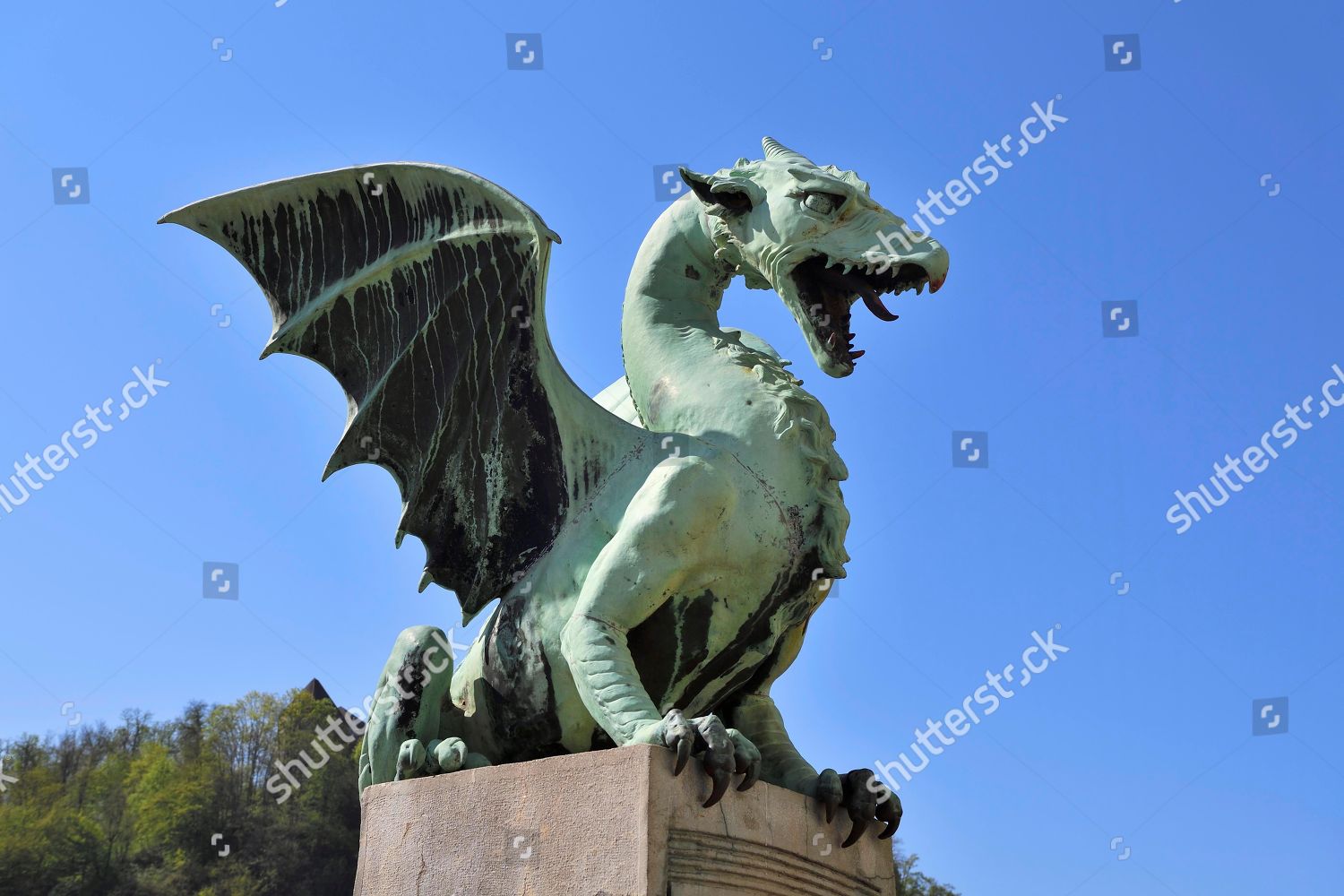 Bronze Statue Dragon On Dragon Bridge Editorial Stock Photo - Stock ...