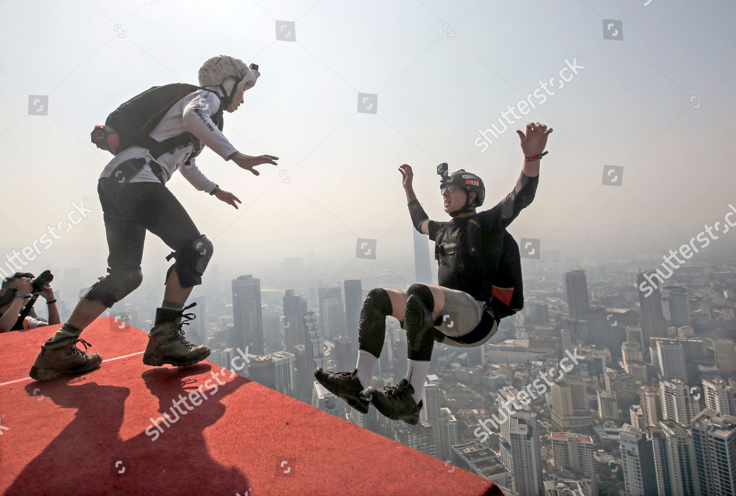 Base Jumpers Jump 300m High Deck Editorial Stock Photo - Stock Image ...