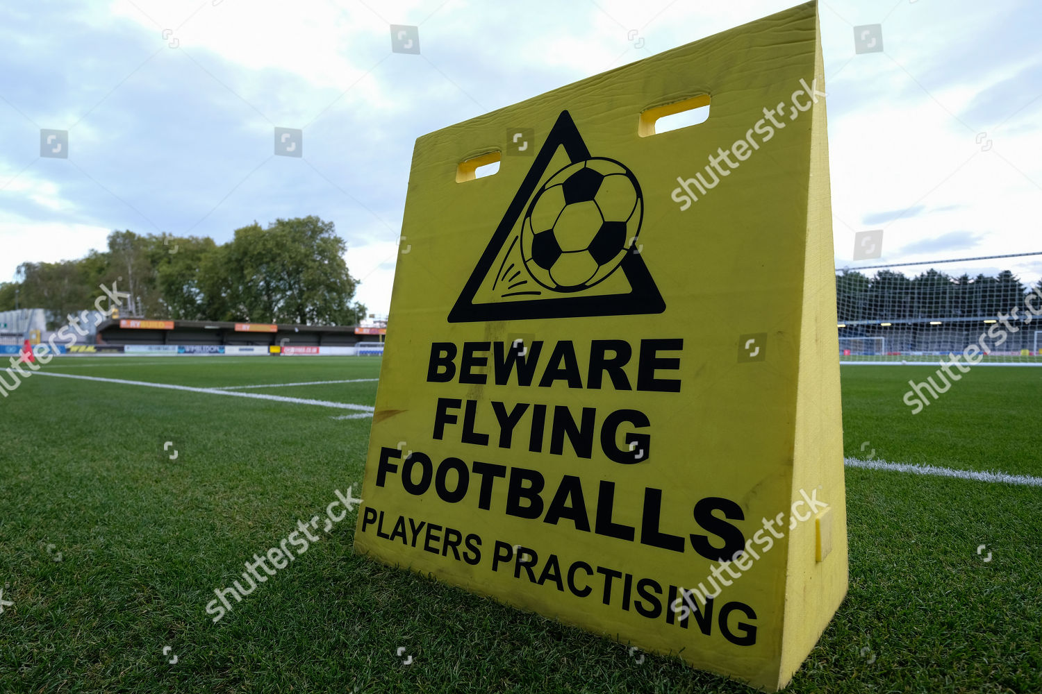 Beware Flying Balls Sign Ahead Afc Editorial Stock Photo - Stock Image ...