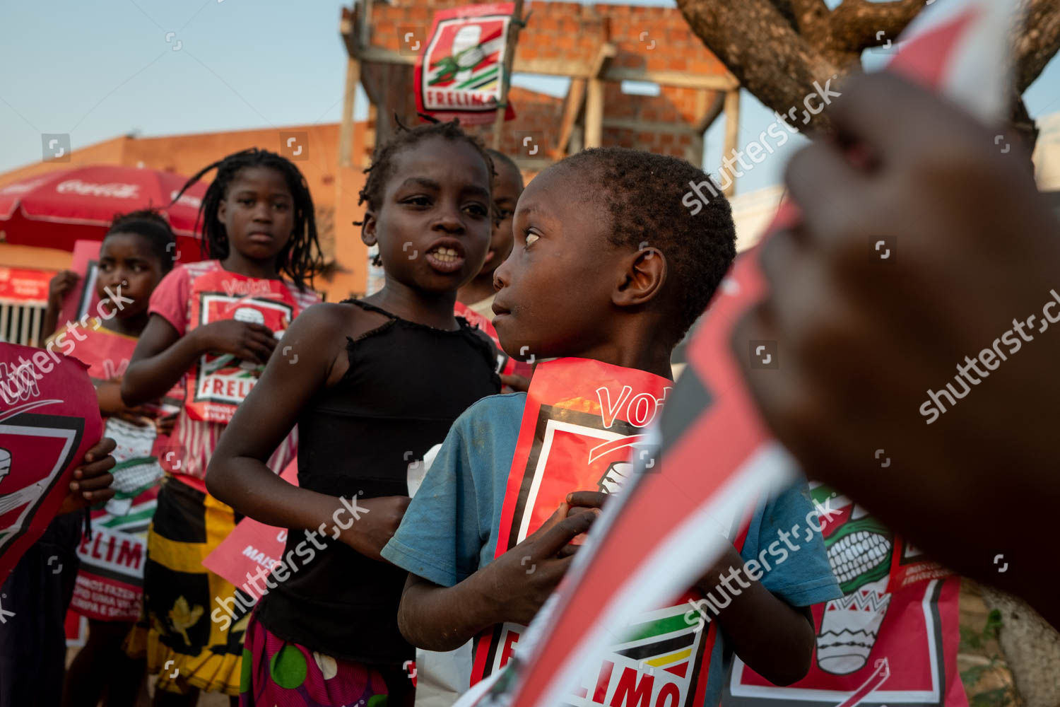 Young Children Carry Frelimo Posters Part Editorial Stock Photo - Stock ...