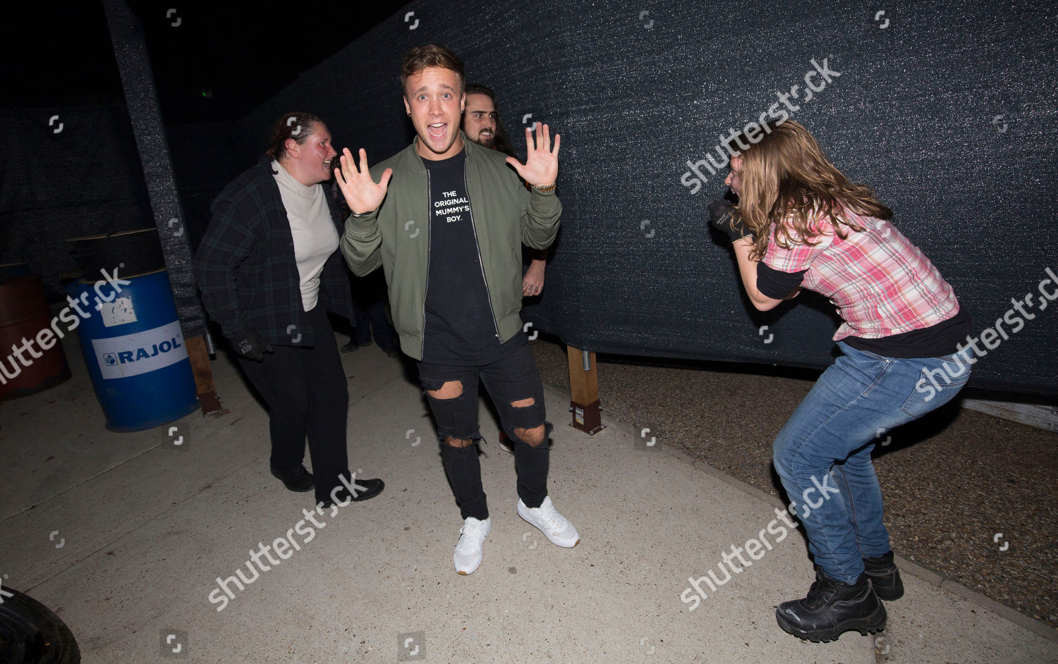 Sam Callaghan Chased By Scare Actors Editorial Stock Photo - Stock ...
