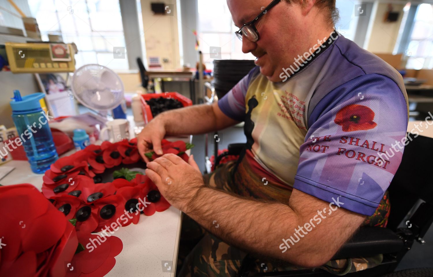 Poppy Factory Worker Puts Together Wreaths Editorial Stock Photo ...