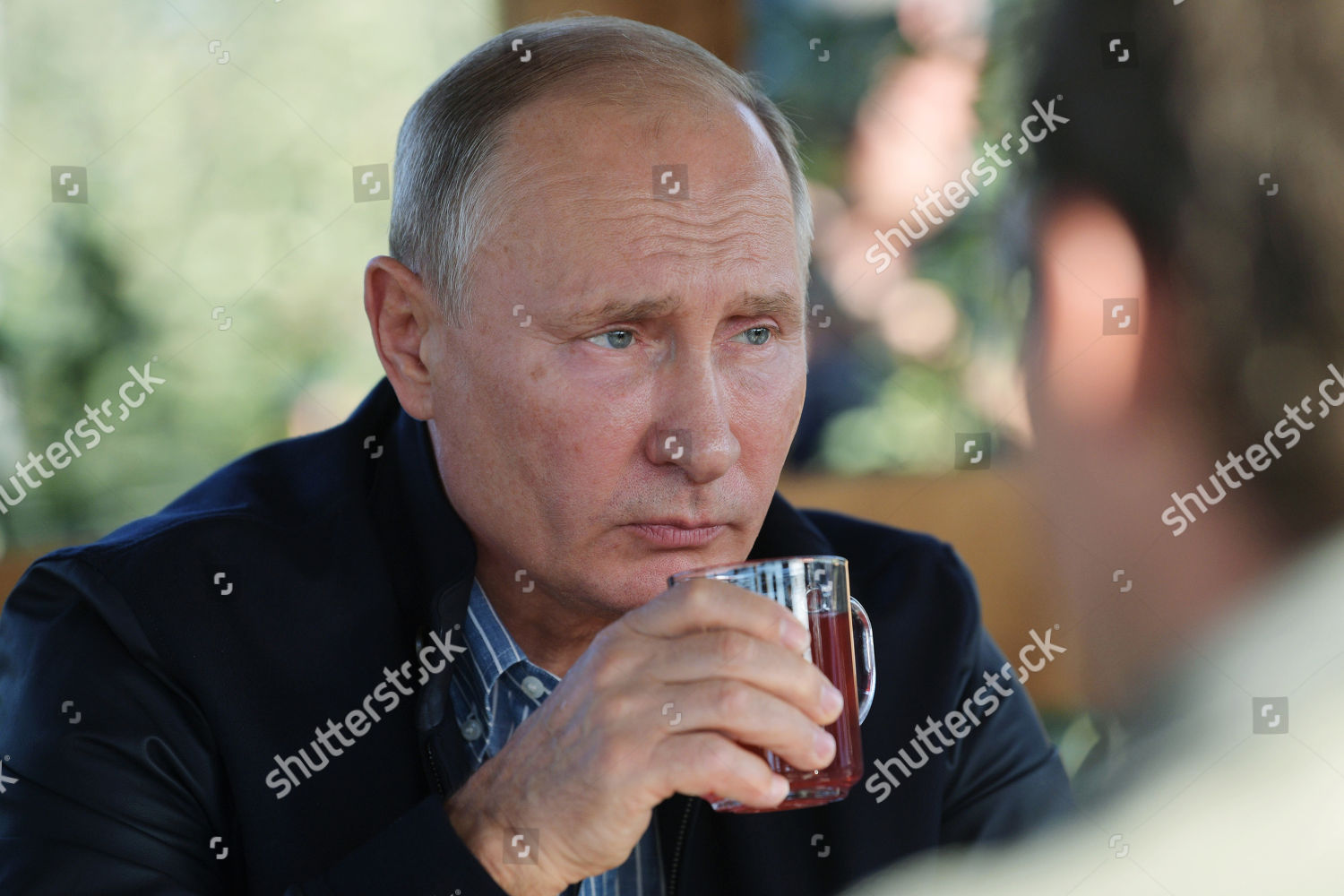 Russian President Vladimir Putin Drinks Tea Editorial Stock Photo ...